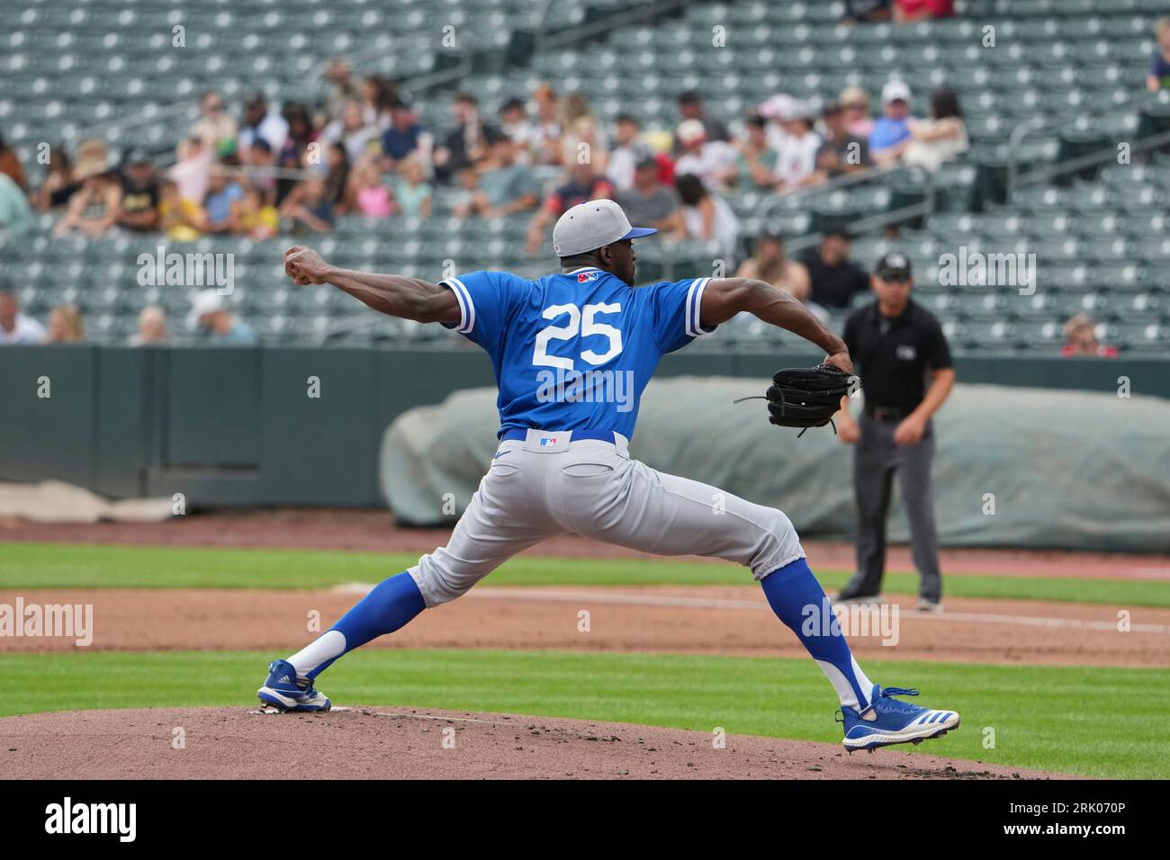 August 20 2023: Oklahoma City pitcher James Jones (25) throws a pitch ...
