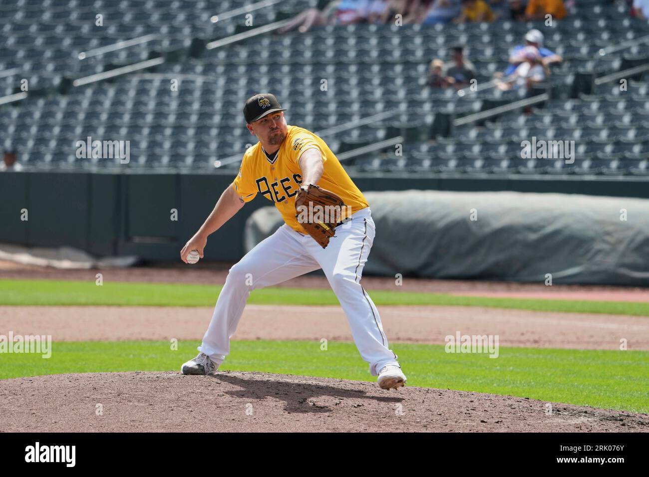 August 20 2023: Salt Lake pitcher Jonathan Holder (24) throws a pitch ...