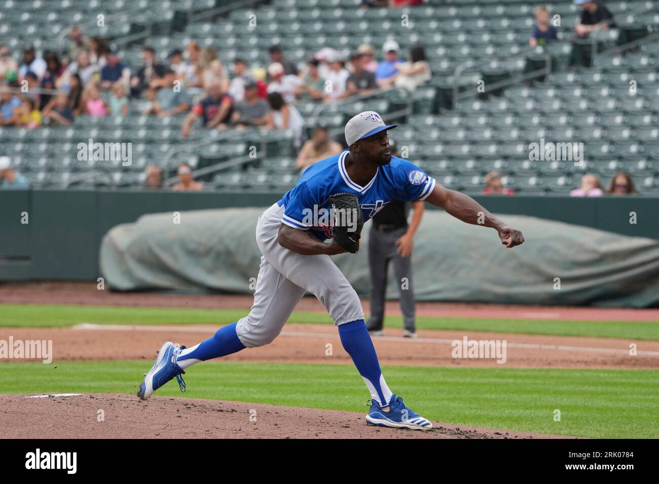 August 20 2023: Oklahoma City pitcher James Jones (25) throws a pitch ...