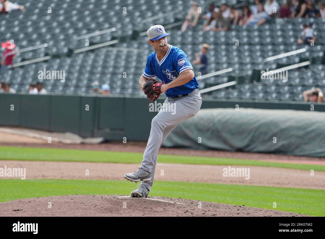 August 20 2023: Oklahoma City pitcher Jake Reed (19) throws a pitch ...
