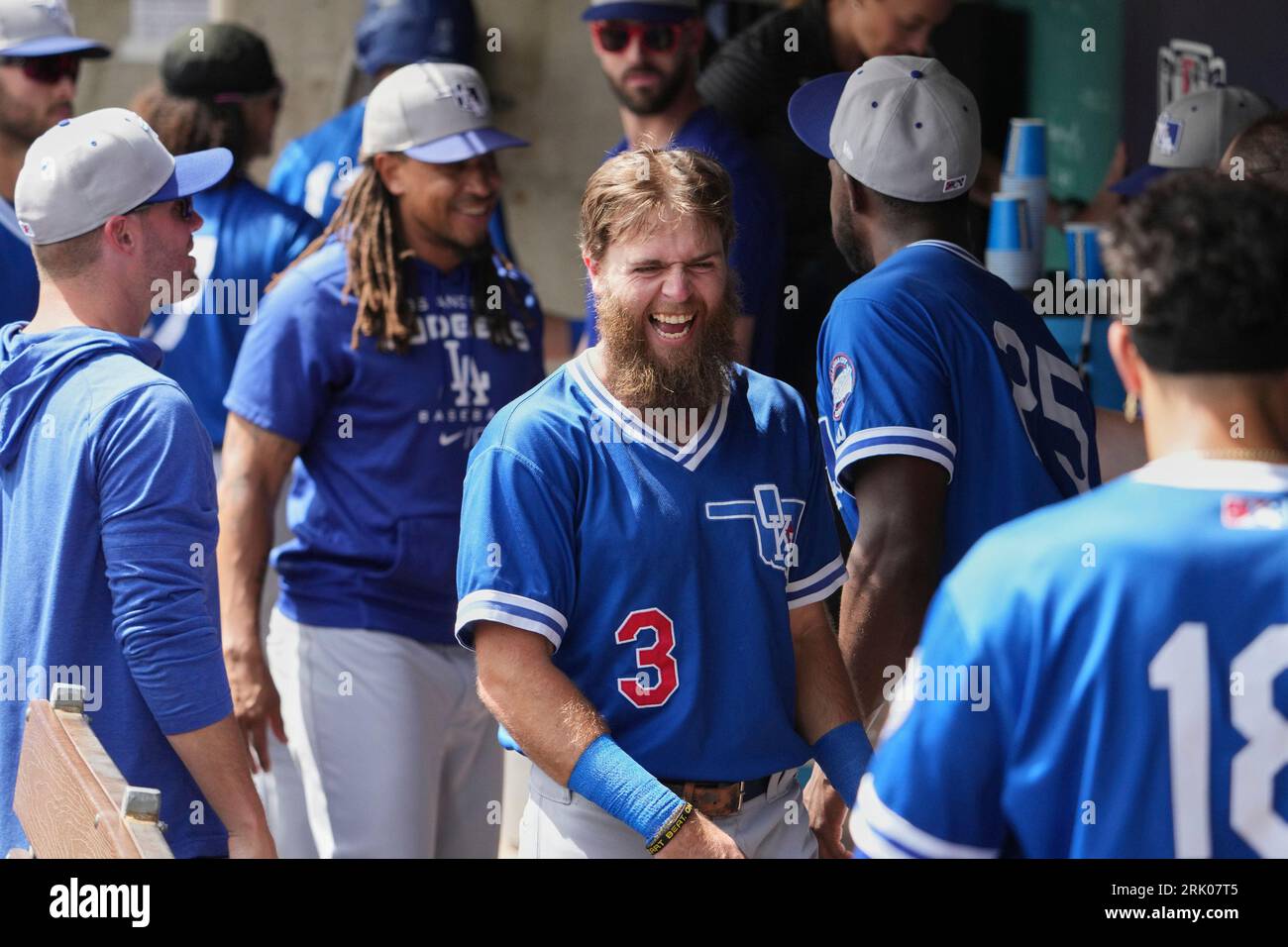 August 20 2023: Oklahoma City center fielder Drew Avans (3) after ...