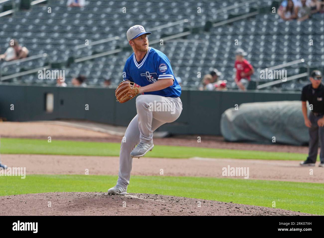 August 20 2023: Oklahoma City pitcher Jake Reed (19) throws a pitch ...