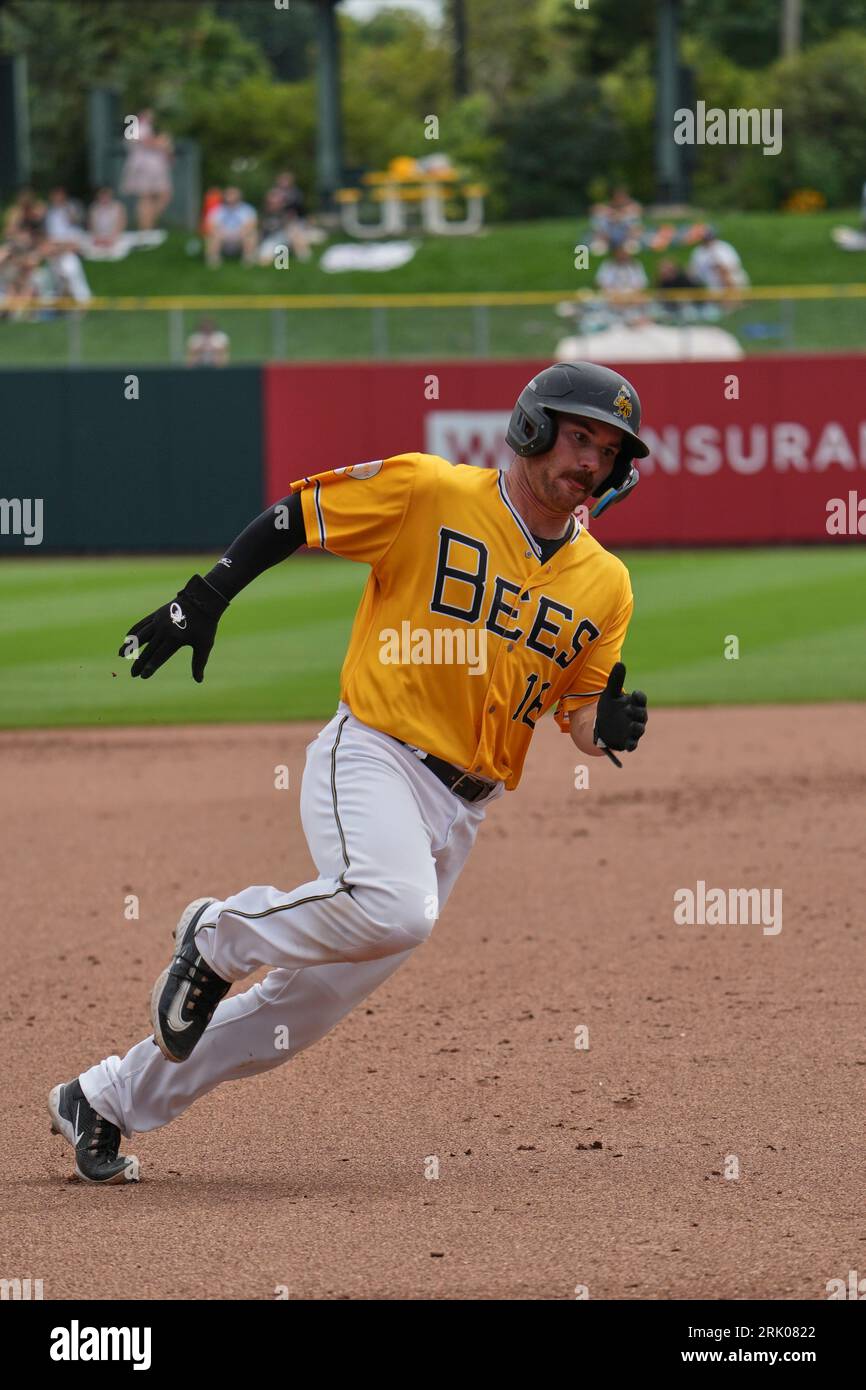 August 20 2023: Salt Lake catcher Zach Humphreys (16) rounding third ...