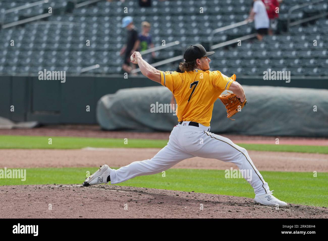 August 20 2023: Salt Lake pitcher Kolton Ingram (7) throws a pitch ...