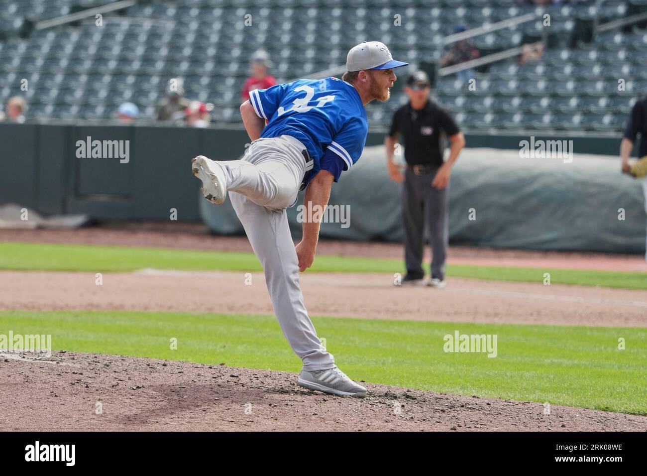 August 20 2023: Oklahoma City pitcher Jake Reed (19) throws a pitch ...