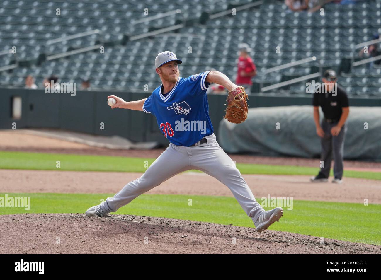 August 20 2023: Oklahoma City pitcher Jake Reed (19) throws a pitch ...