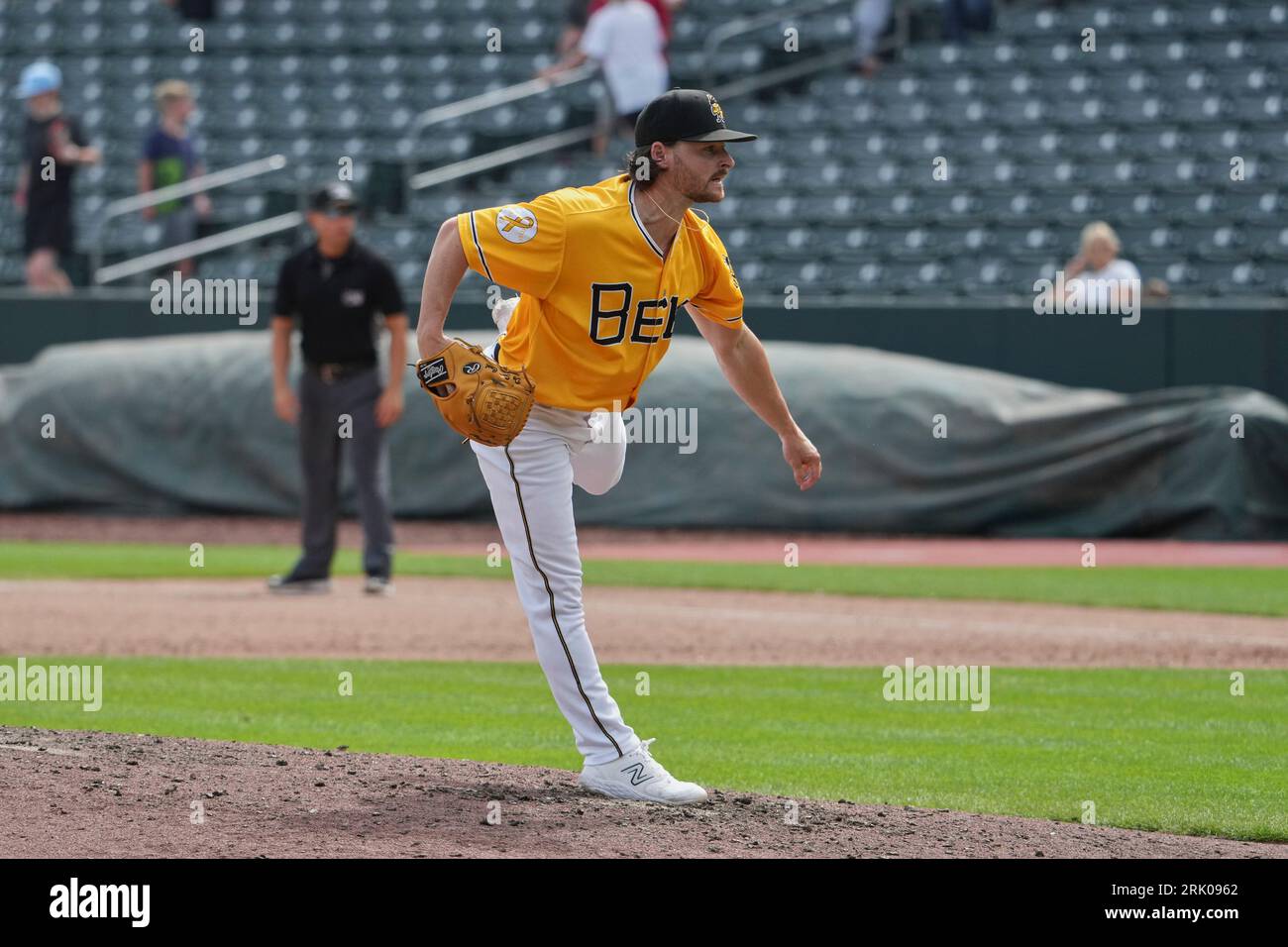 August 20 2023: Salt Lake pitcher Kolton Ingram (7) throws a pitch ...