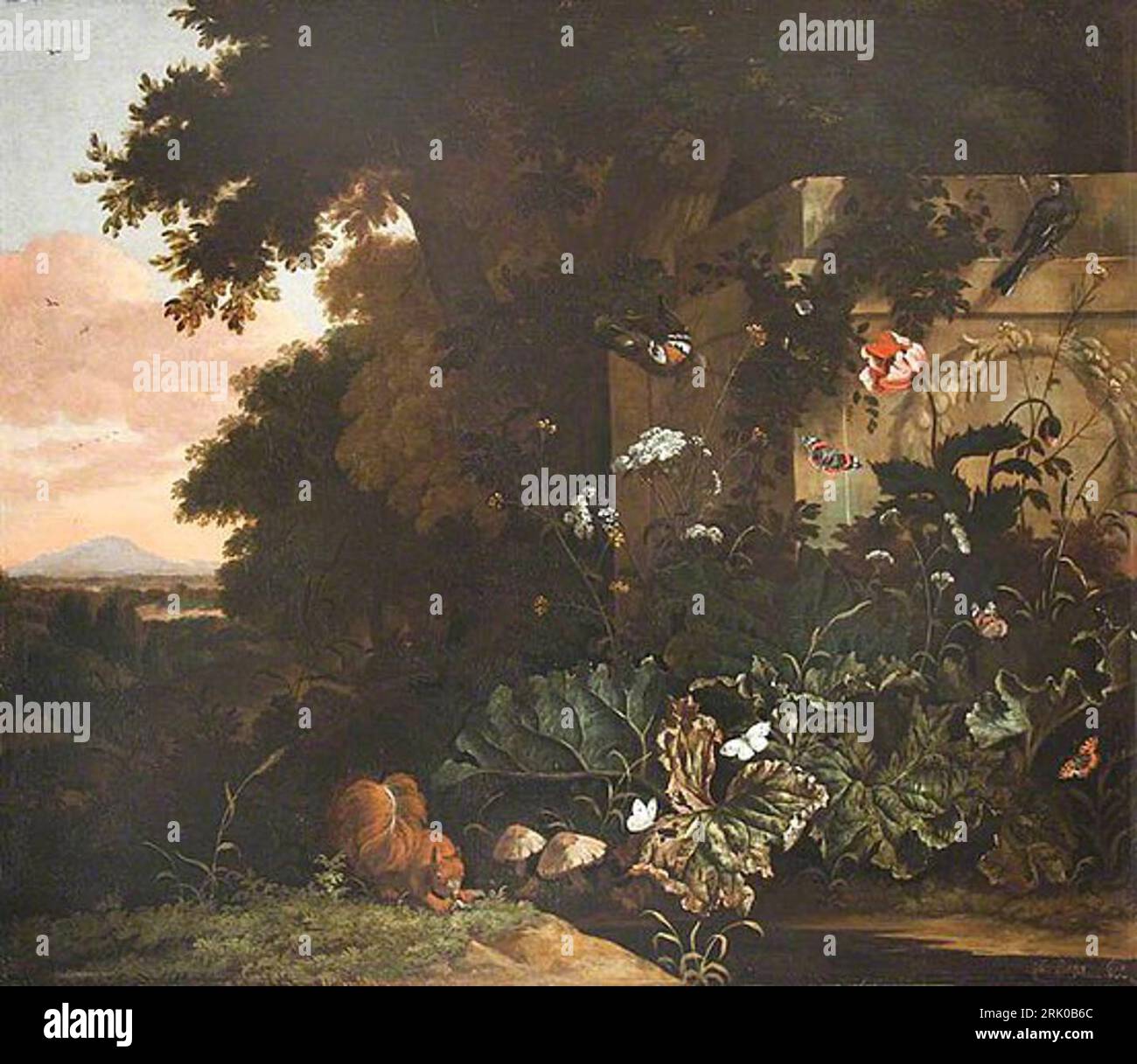 Landscape with Plants, Insects and a Squirrel between 1675 and 1677 by ...