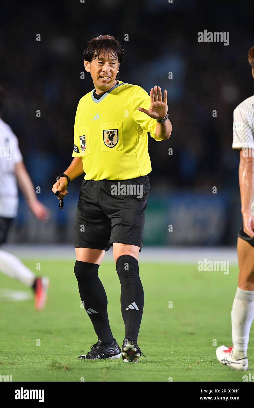 Kanagawa, Japan. 12th Aug, 2023. Referee Yuichi Nishimura during the ...