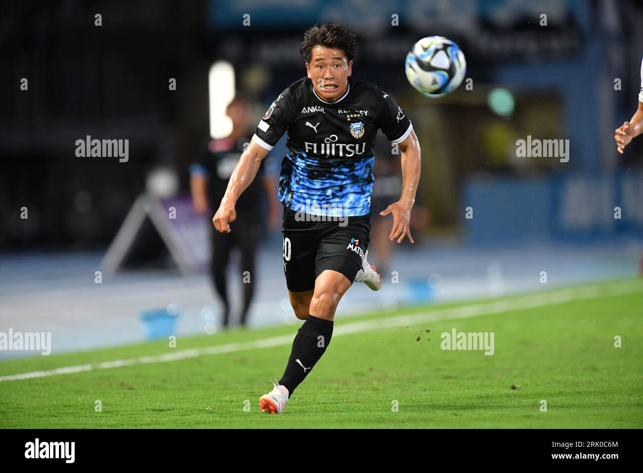 Kanagawa, Japan. 12th Aug, 2023. Kawasaki Frontale's Shin Yamada during ...