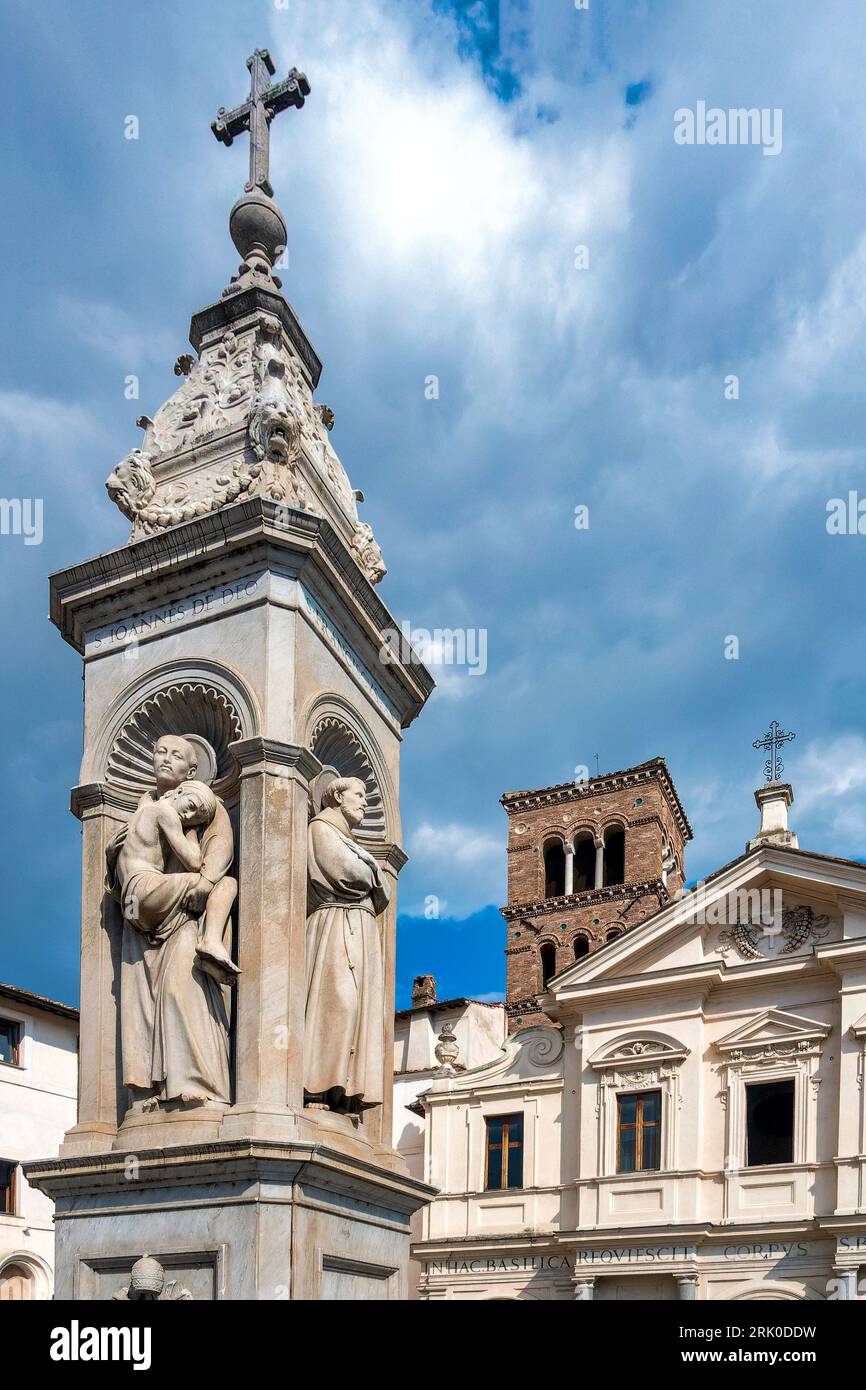 Guglia of Pius IX in Piazza San Bartolomeo all'Isola, Rome, Italy Stock ...