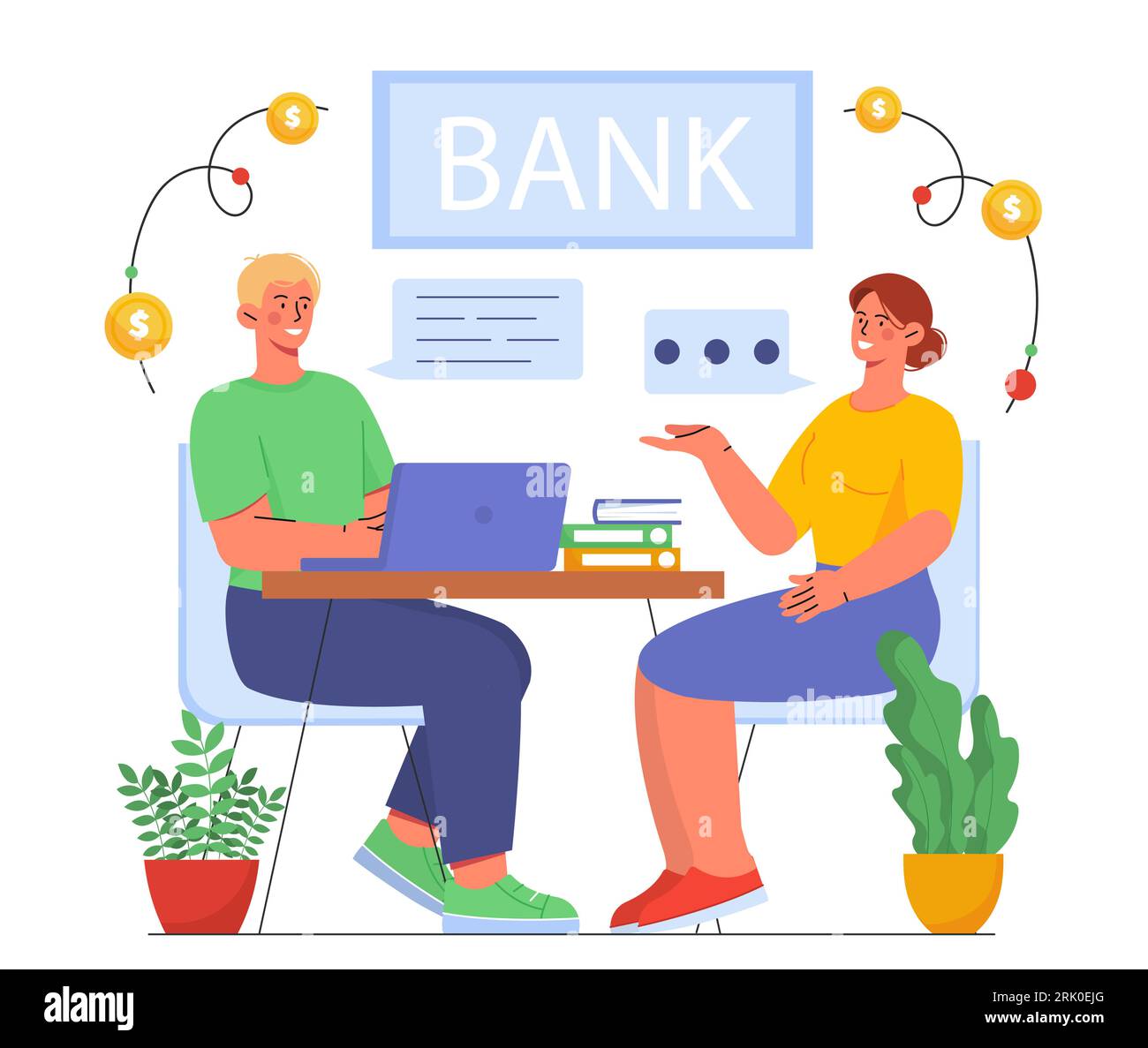 Woman with bank help vector concept Stock Vector Image & Art - Alamy