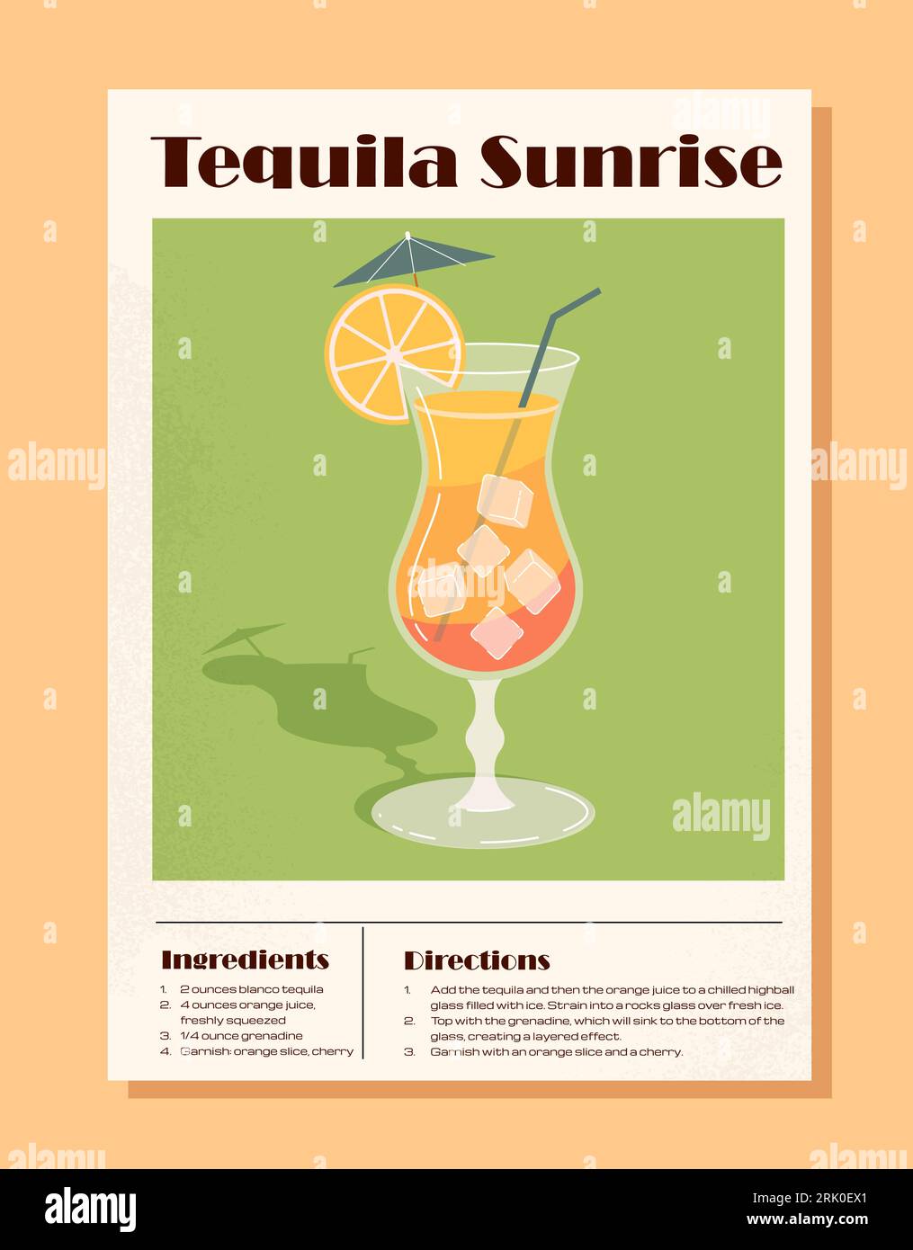 Tequila sunrise recipe Stock Vector Images - Alamy