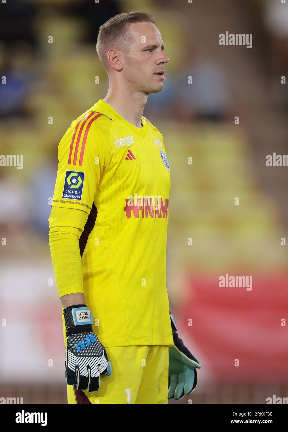 Monaco, Monaco, 20th August 2023. Matz Sels of Strasbourg looks on ...