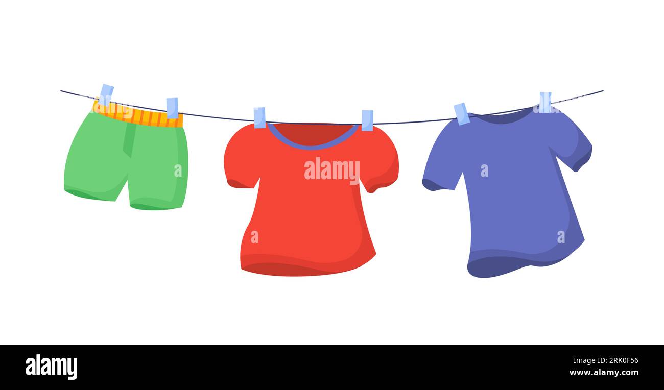 Clothes at rope vector concept Stock Vector Image & Art - Alamy