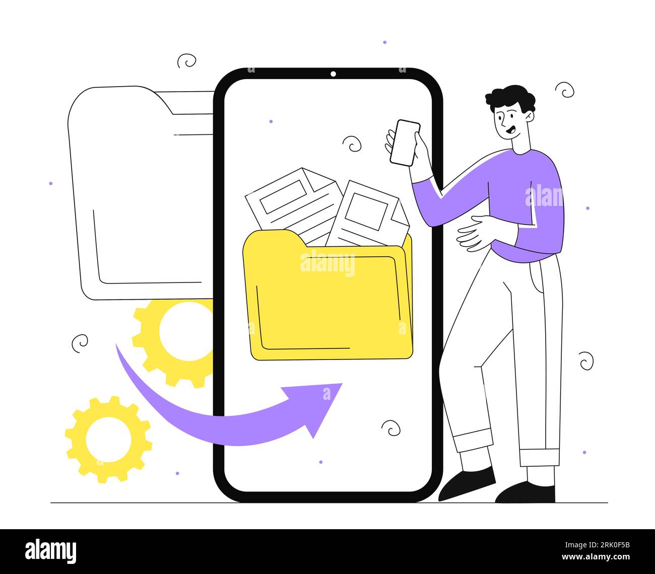 Digital transformation vector line Cut Out Stock Images & Pictures - Alamy