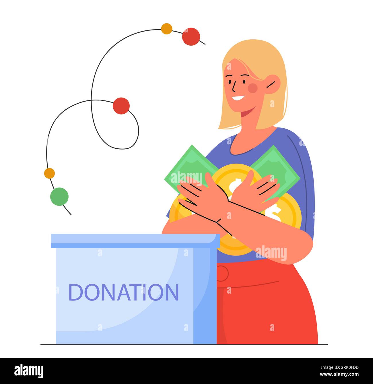 Woman with donation vector concept Stock Vector Image & Art - Alamy