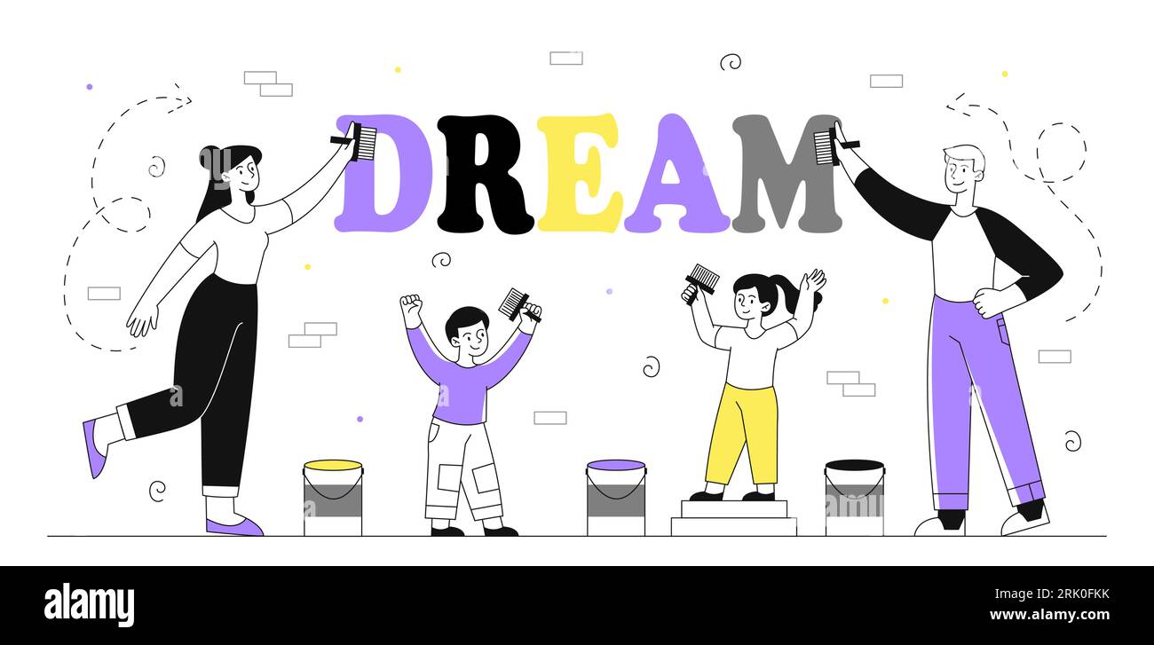 People drawing dreams vector line Stock Vector Image & Art - Alamy