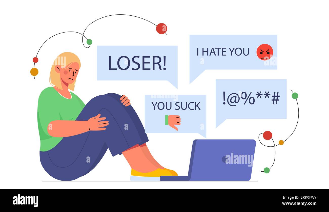 Woman with cyberbullying vector concept Stock Vector Image & Art - Alamy