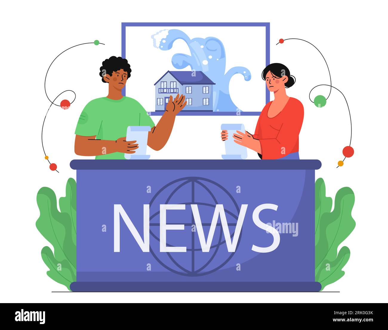 Reporting news live interview Stock Vector Images - Alamy