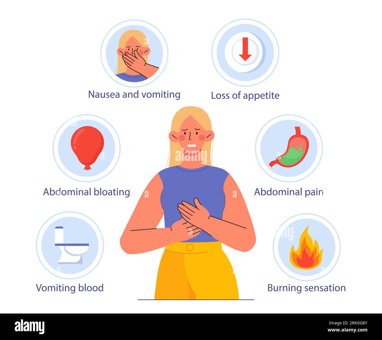 Gastro discomfort Stock Vector Images - Alamy