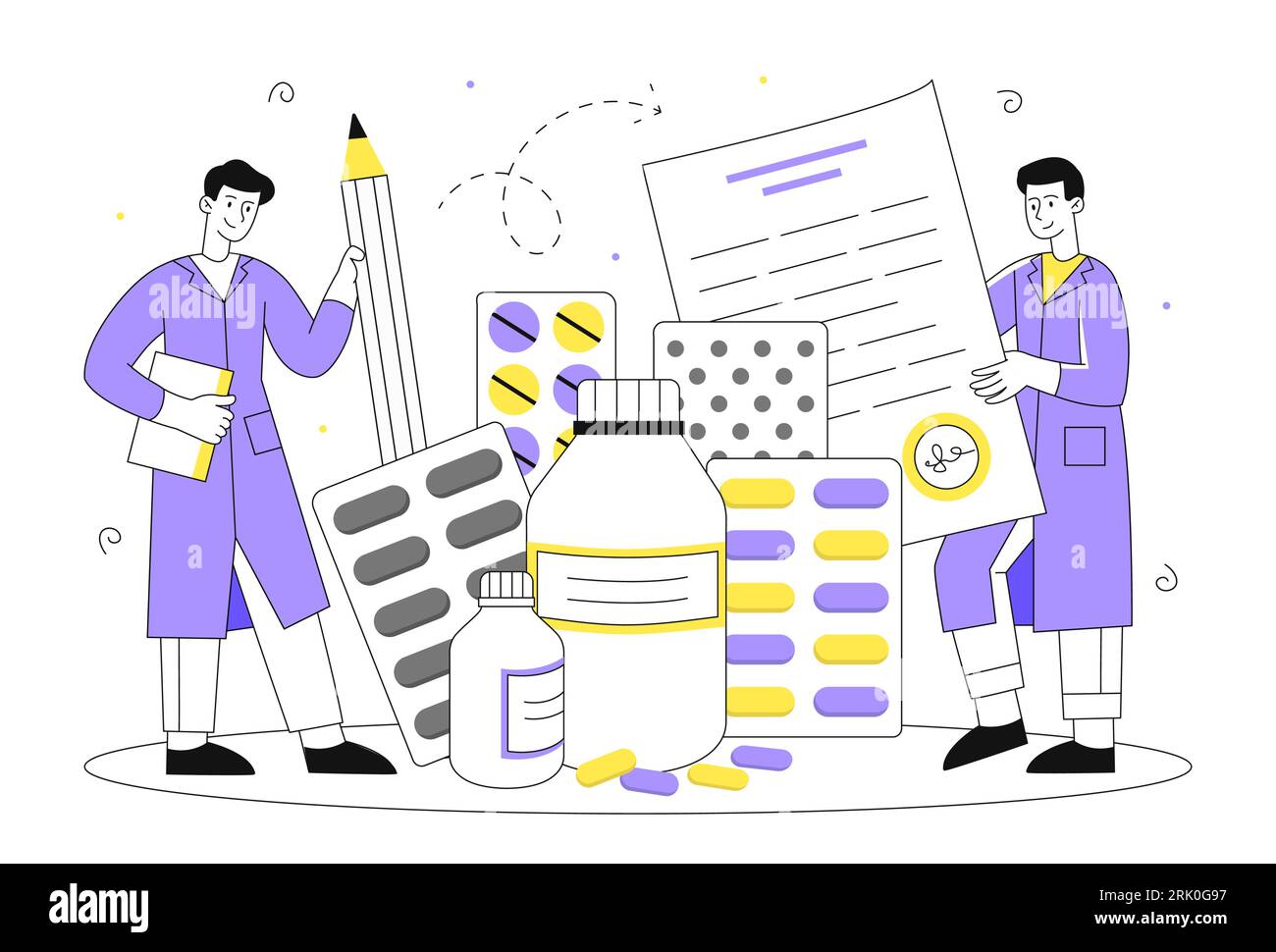 People with prescription drugs vector line Stock Vector Image & Art - Alamy