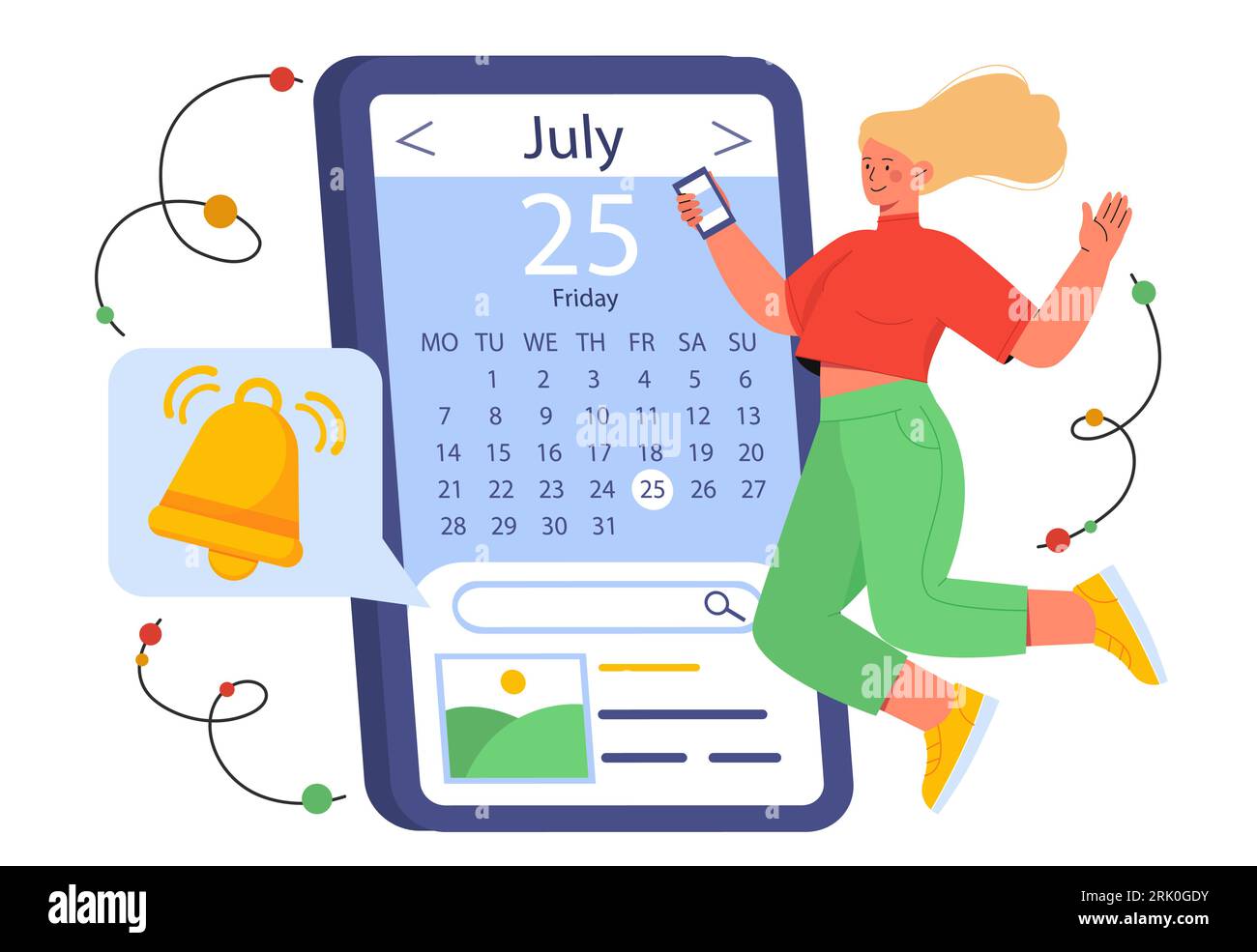 Woman with reminder calendar vector concept Stock Vector Image & Art ...