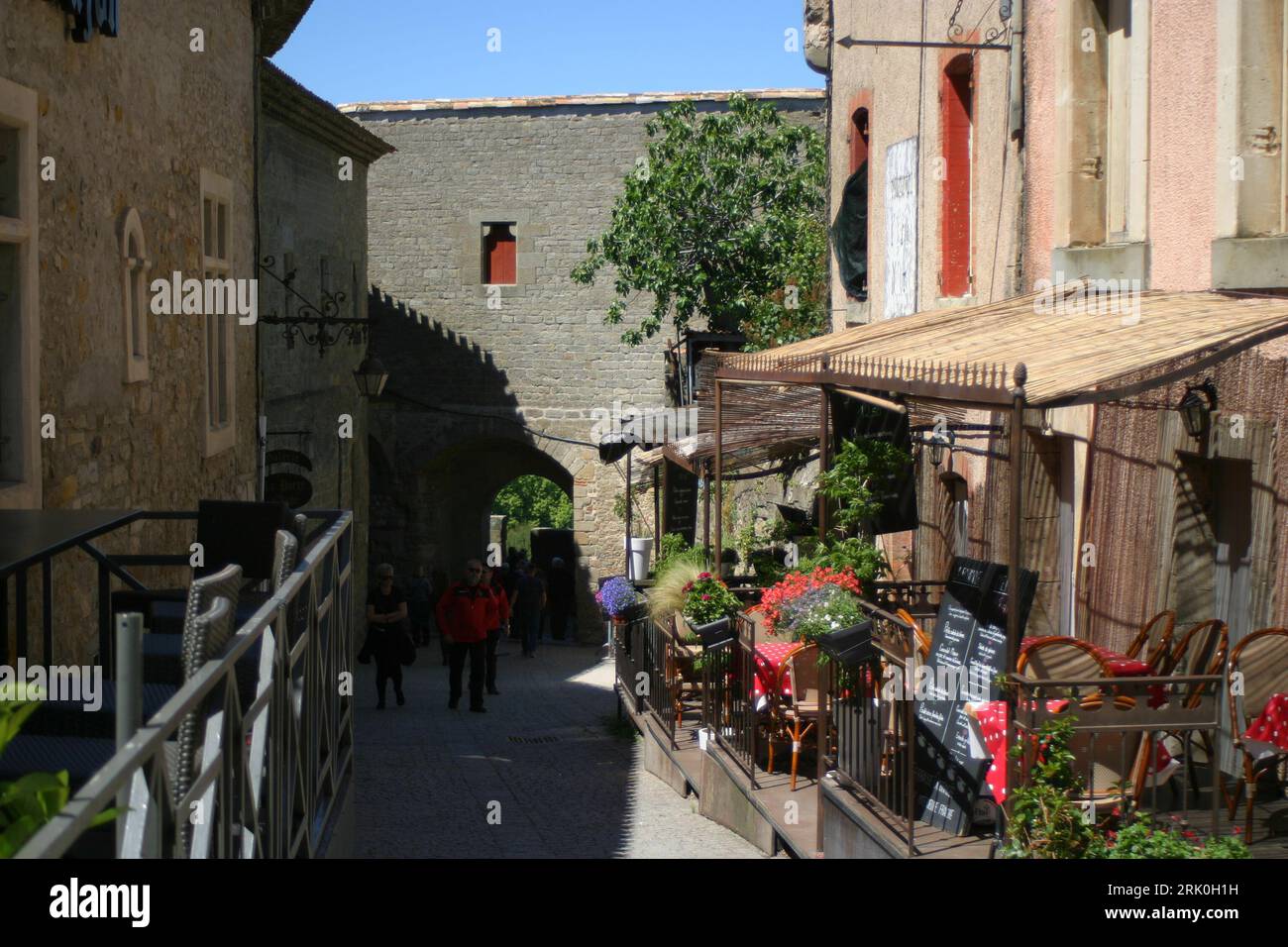Fort Carcassonne (Occitan language, Carcassona) are the fortified walls ...