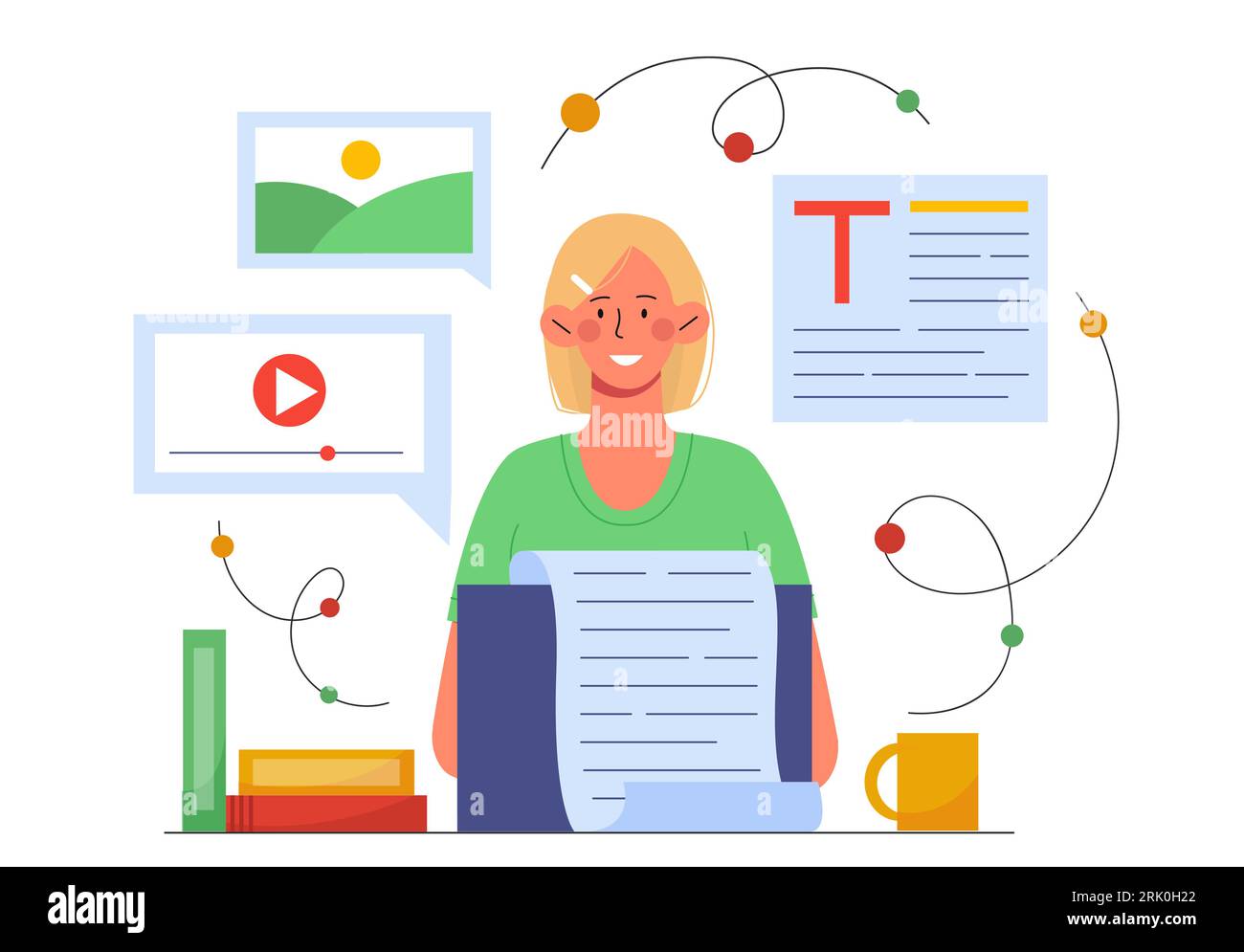 Woman with storytelling vector concept Stock Vector Image & Art - Alamy