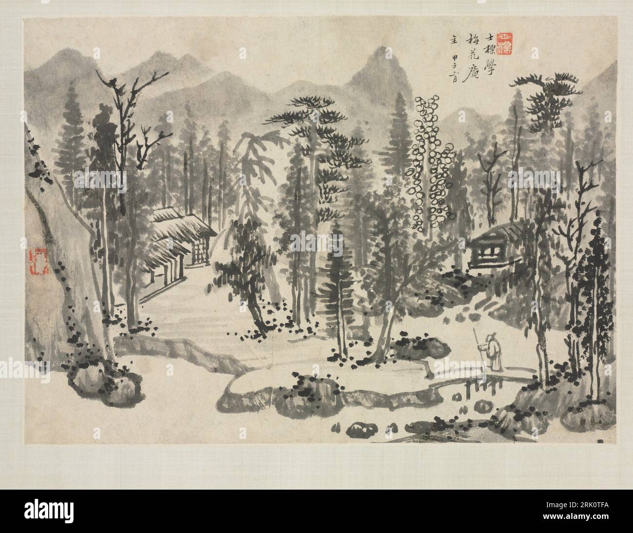 Landscape Album in Various Styles: Landscape after Wu Zhen 1684 by Zha ...