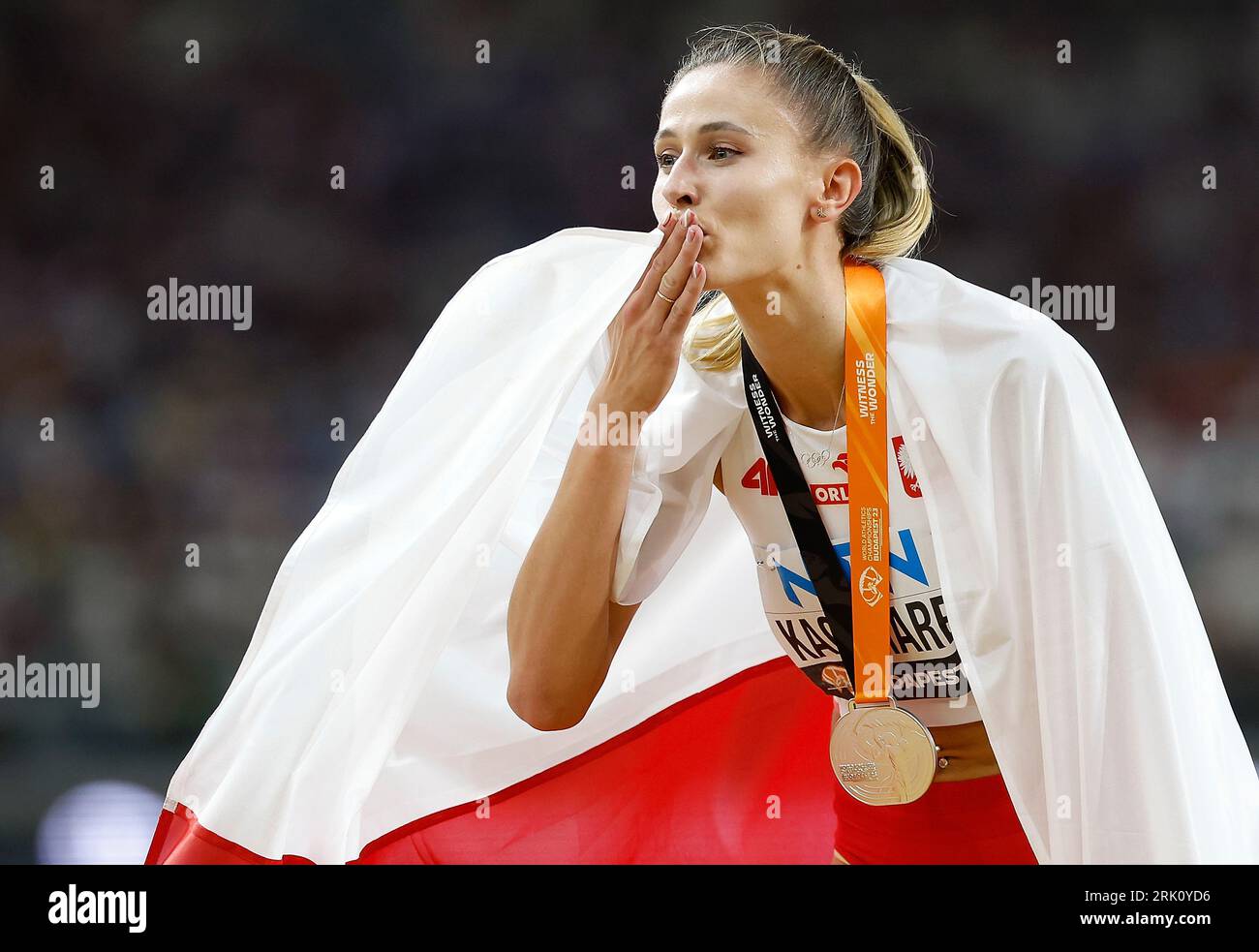 Budapest, Hungary. 23rd Aug, 2023. Silver medalist Natalia Kaczmarek of ...