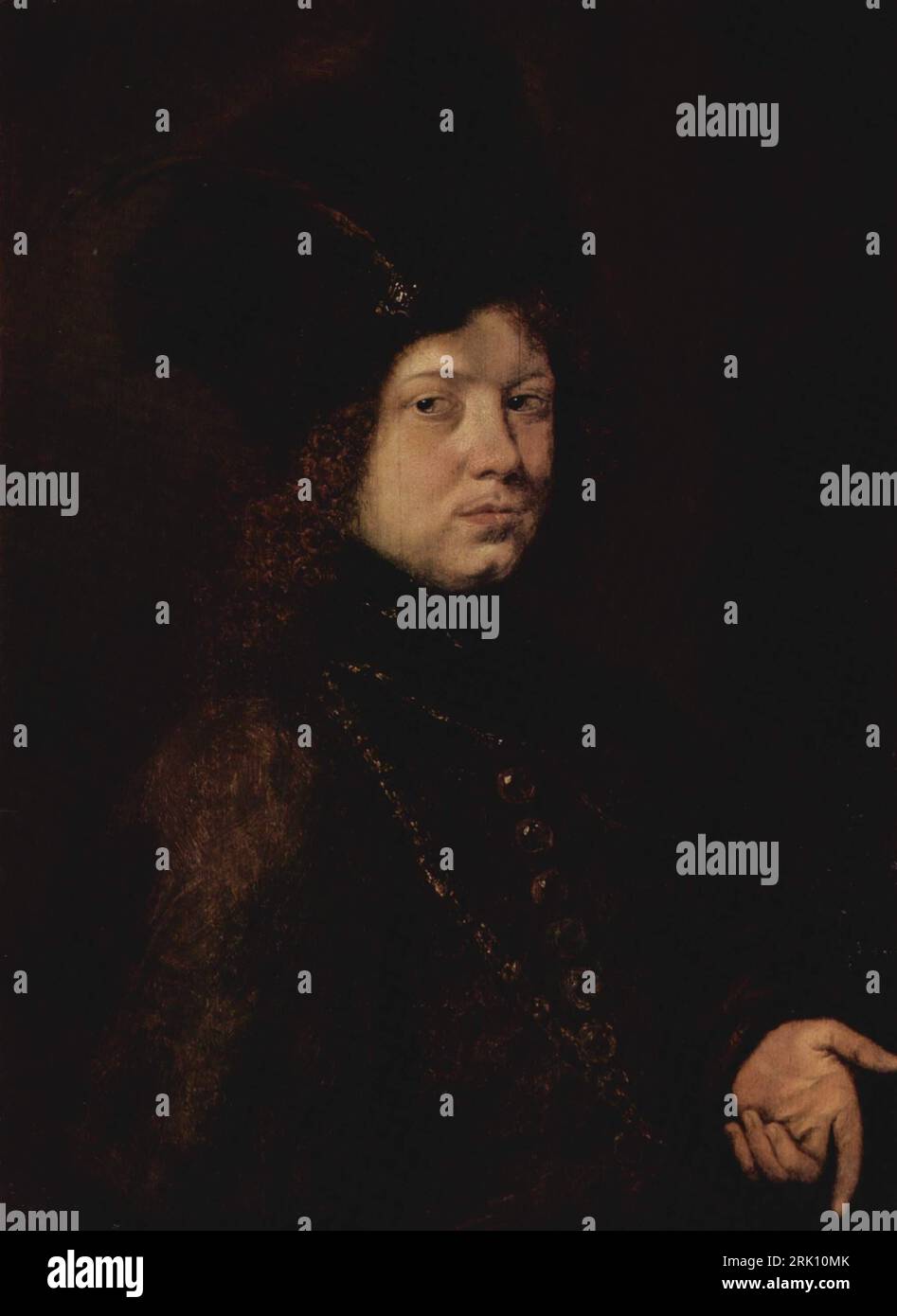 Portrait of a Young Man in a Fur Hat circa 1660 by Christopher Paudiß ...