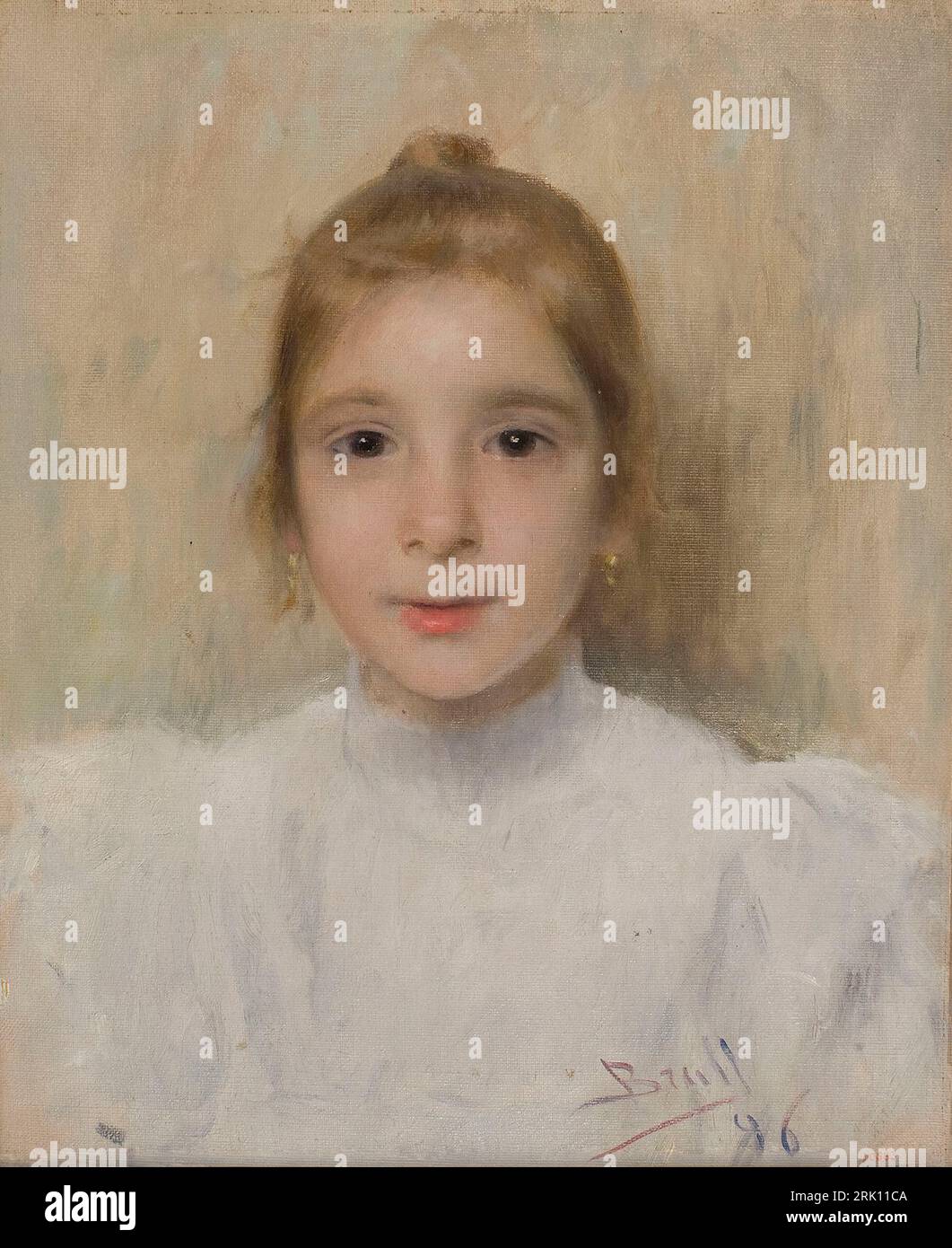 Portrait of the Girl Rosó Galia (1896) by Joan Brull Vinyoles Stock ...