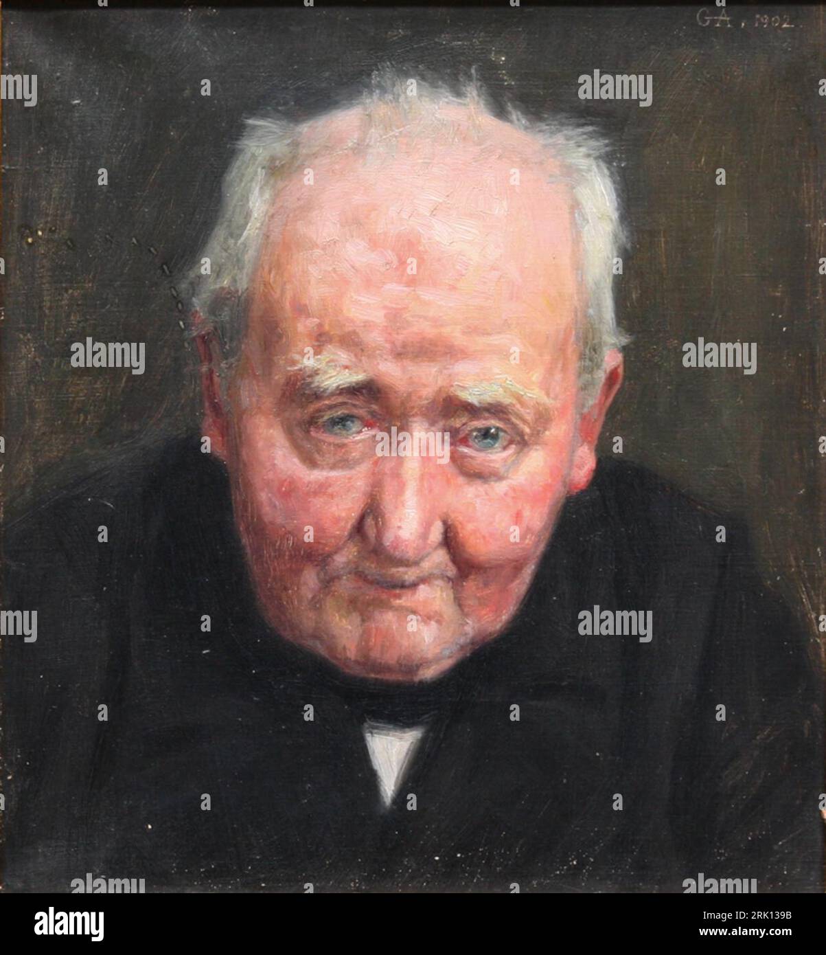 Portrait of lighthouse master J.O.T. Bøving. 1902 by Georg Achen Stock ...