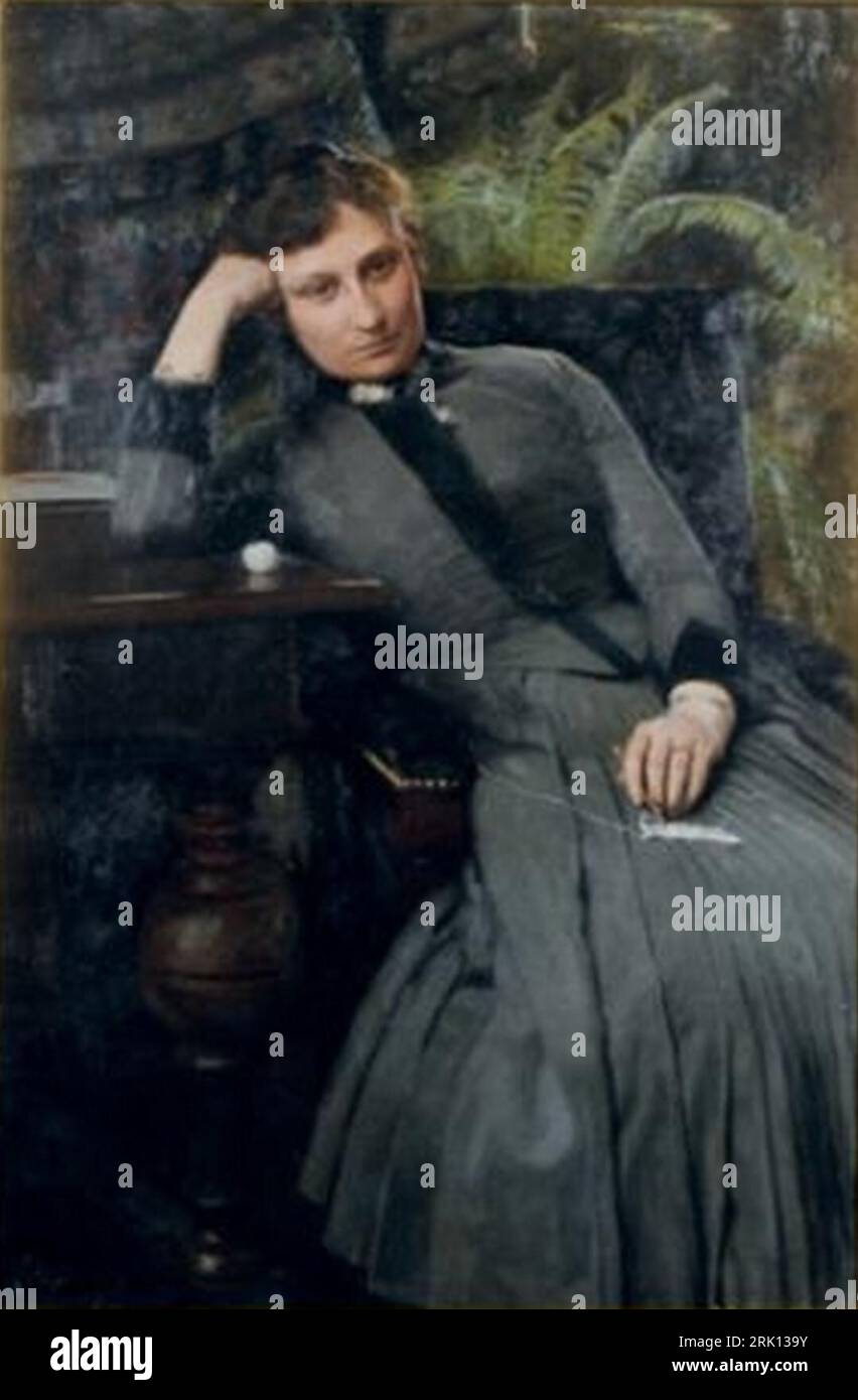 Portrait of the artist's wife. between 1880 and 1912 by Georg Achen ...