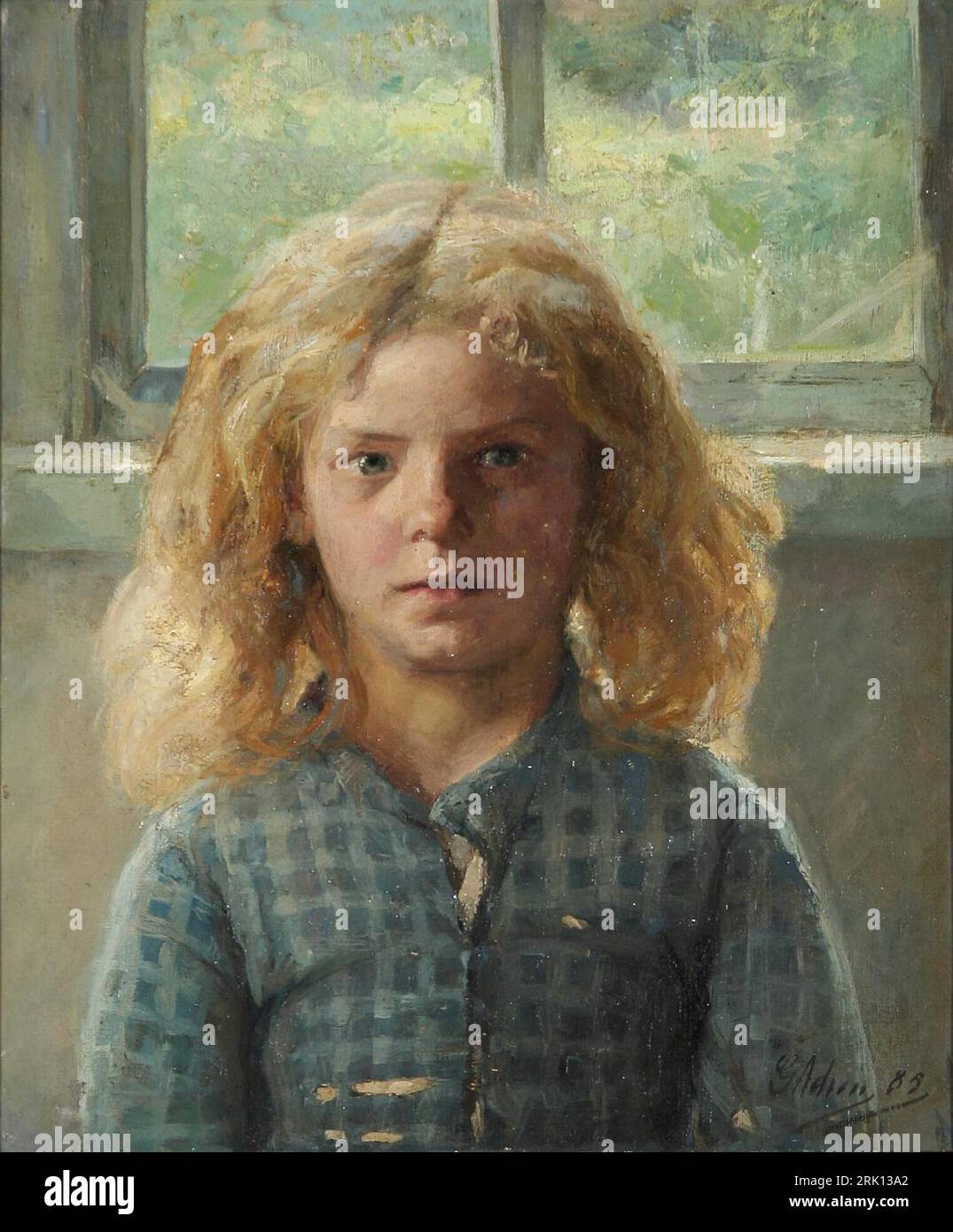 A girl with light hair. 1885 by Georg Achen Stock Photo - Alamy