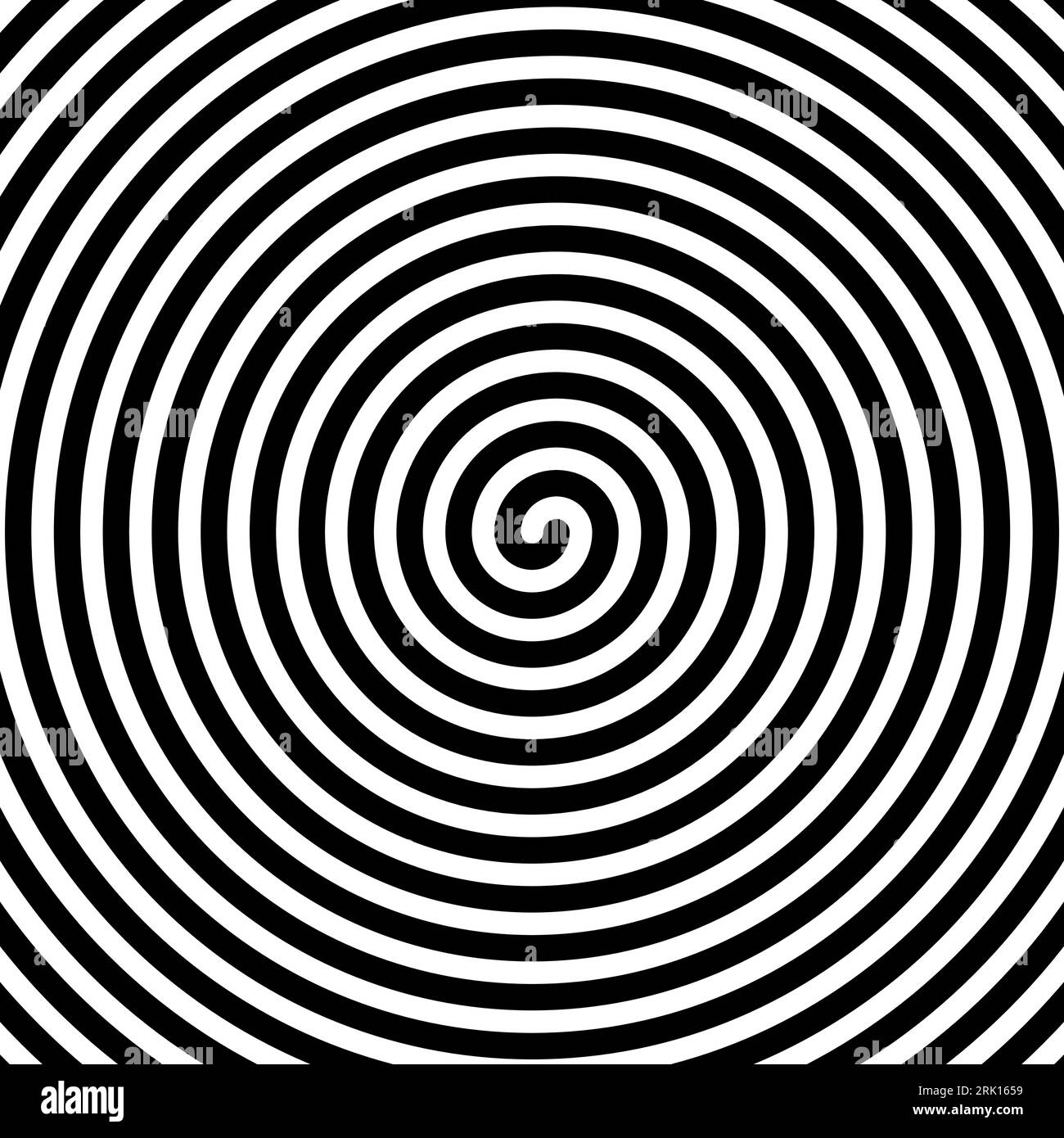 Hypnotic spirals background. Radial optical illusion. Black and white swirl tunnel wallpaper ...