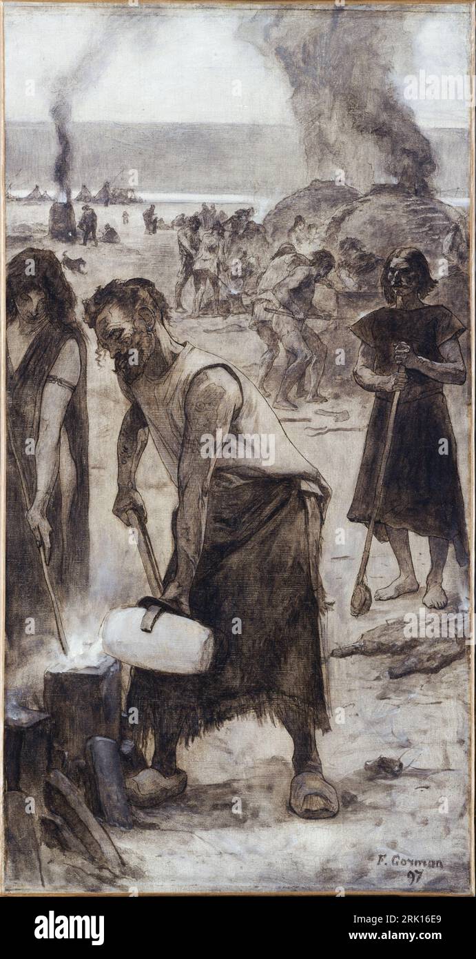 Le bronze et le fer, esquisse pour l'amphithéâtre de paléontologie du ...