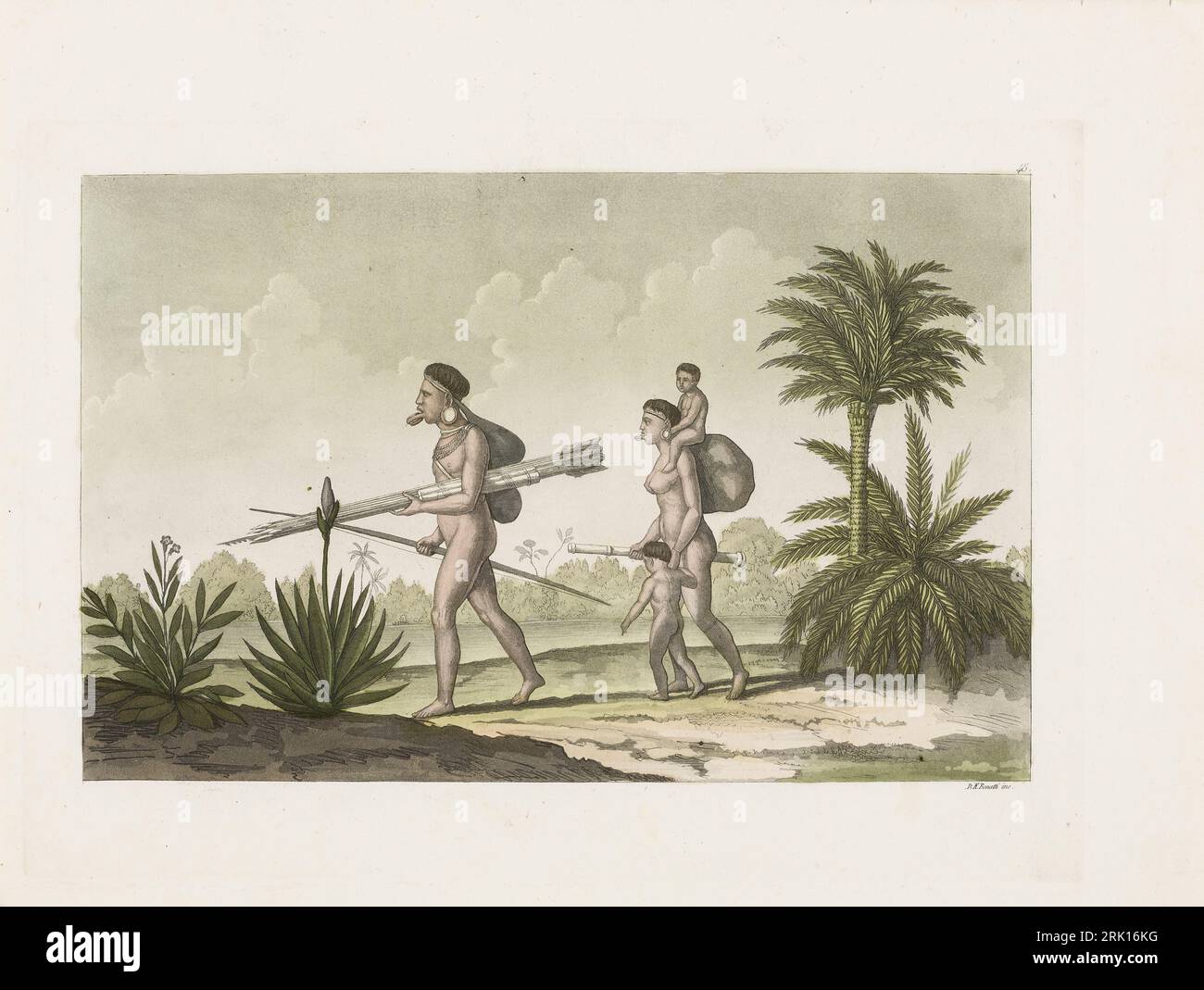 Kerenguatnuk capo de' Botocudos colla sua famiglia 1821 by Prince ...