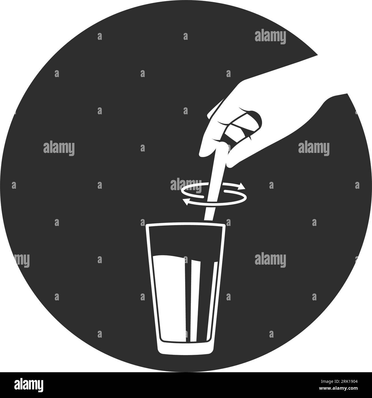 stirring a drink vector icon illustration concept design template web ...