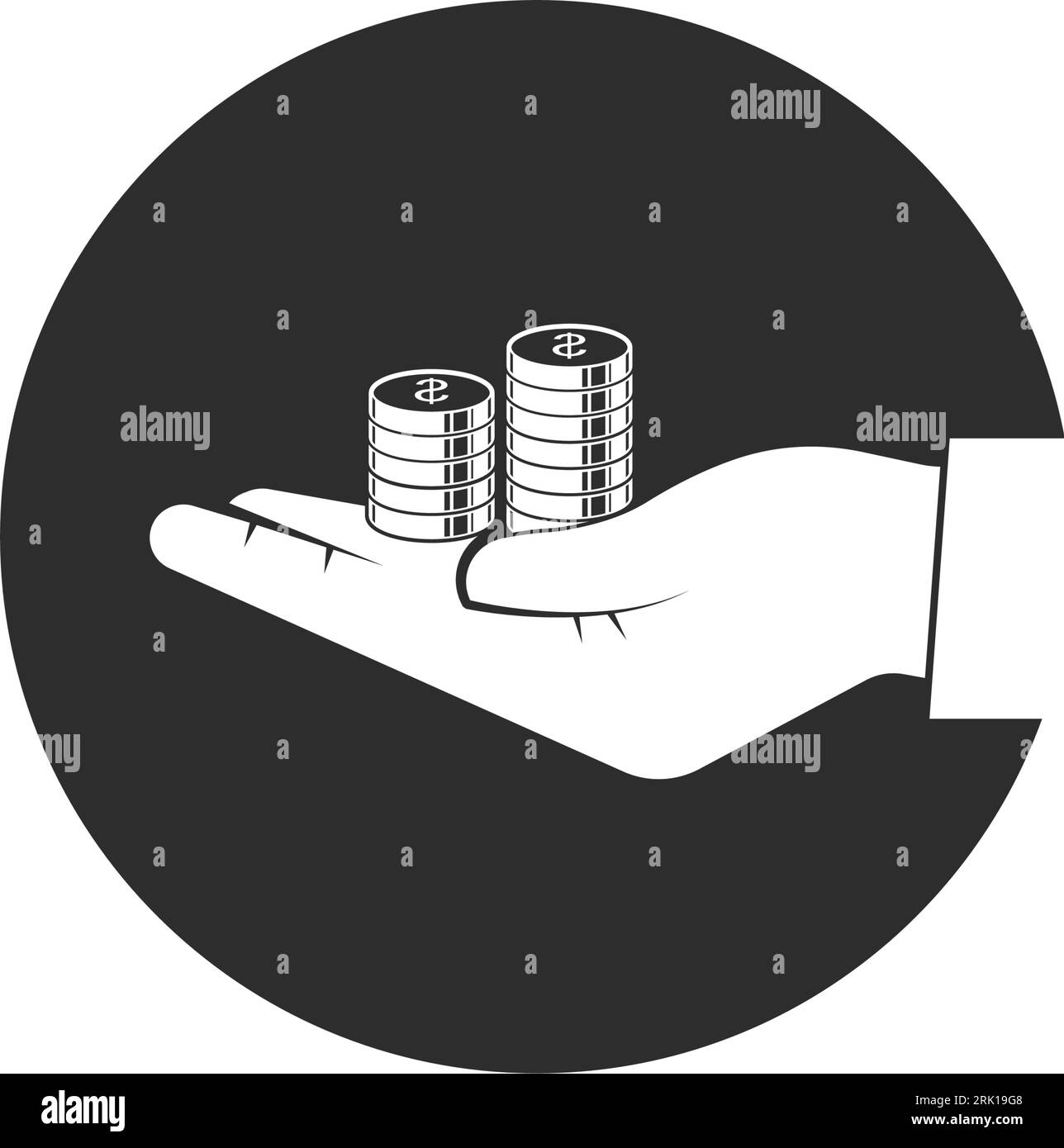 Hand counting coins Stock Vector Images - Alamy