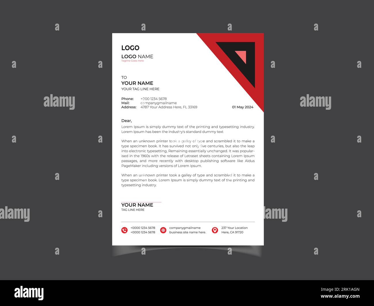 corporate modern letterhead design template Stock Vector Image & Art ...