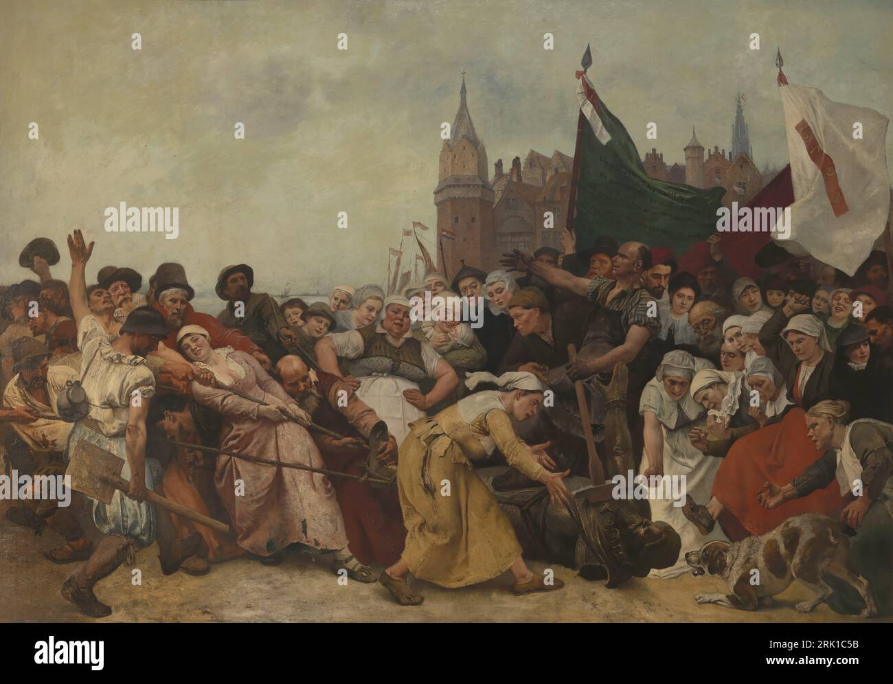 The Shattered Statue of the Duke of Alva Being Dragged Through the ...