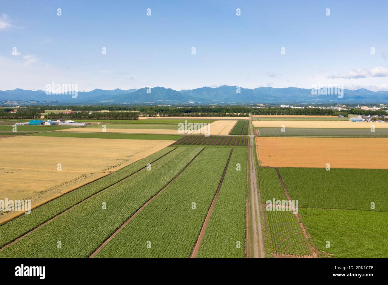 Aerial View of Tokachi Plain, Hokkaido, Japan Stock Photo - Alamy