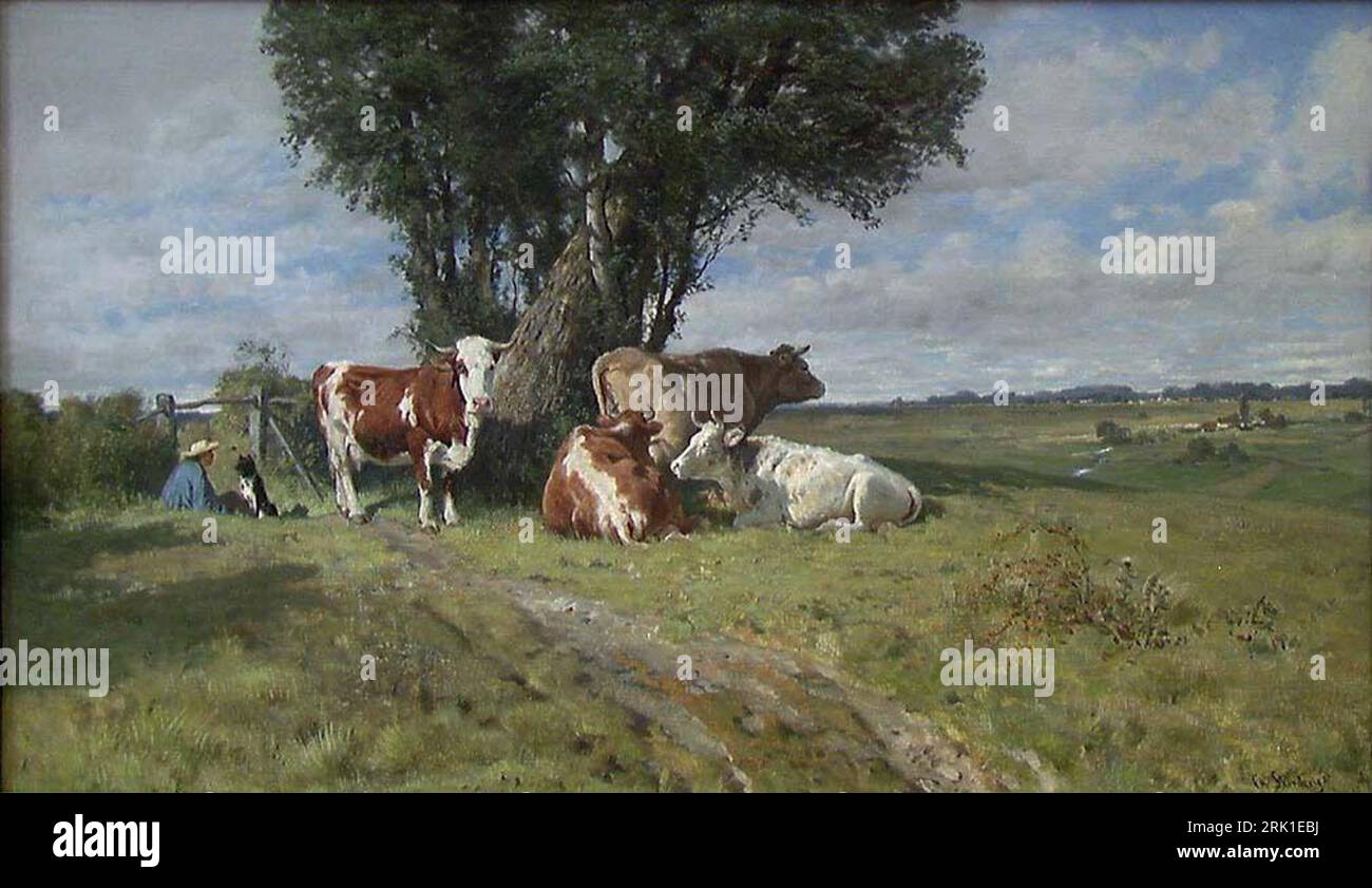 Fransk landskap med kyr hi-res stock photography and images - Alamy