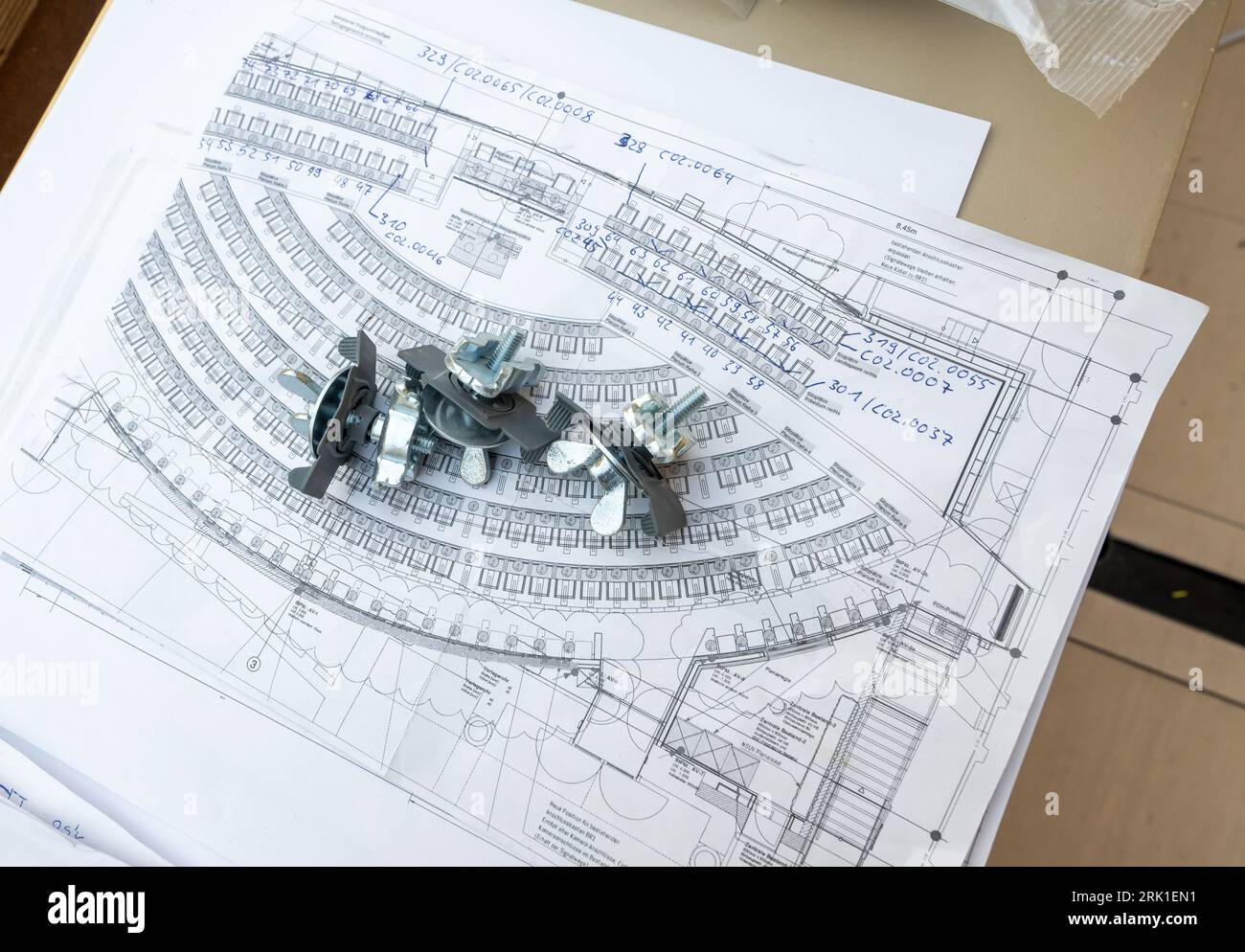 Munich, Germany. 23rd Aug, 2023. Screws are lying on a construction ...