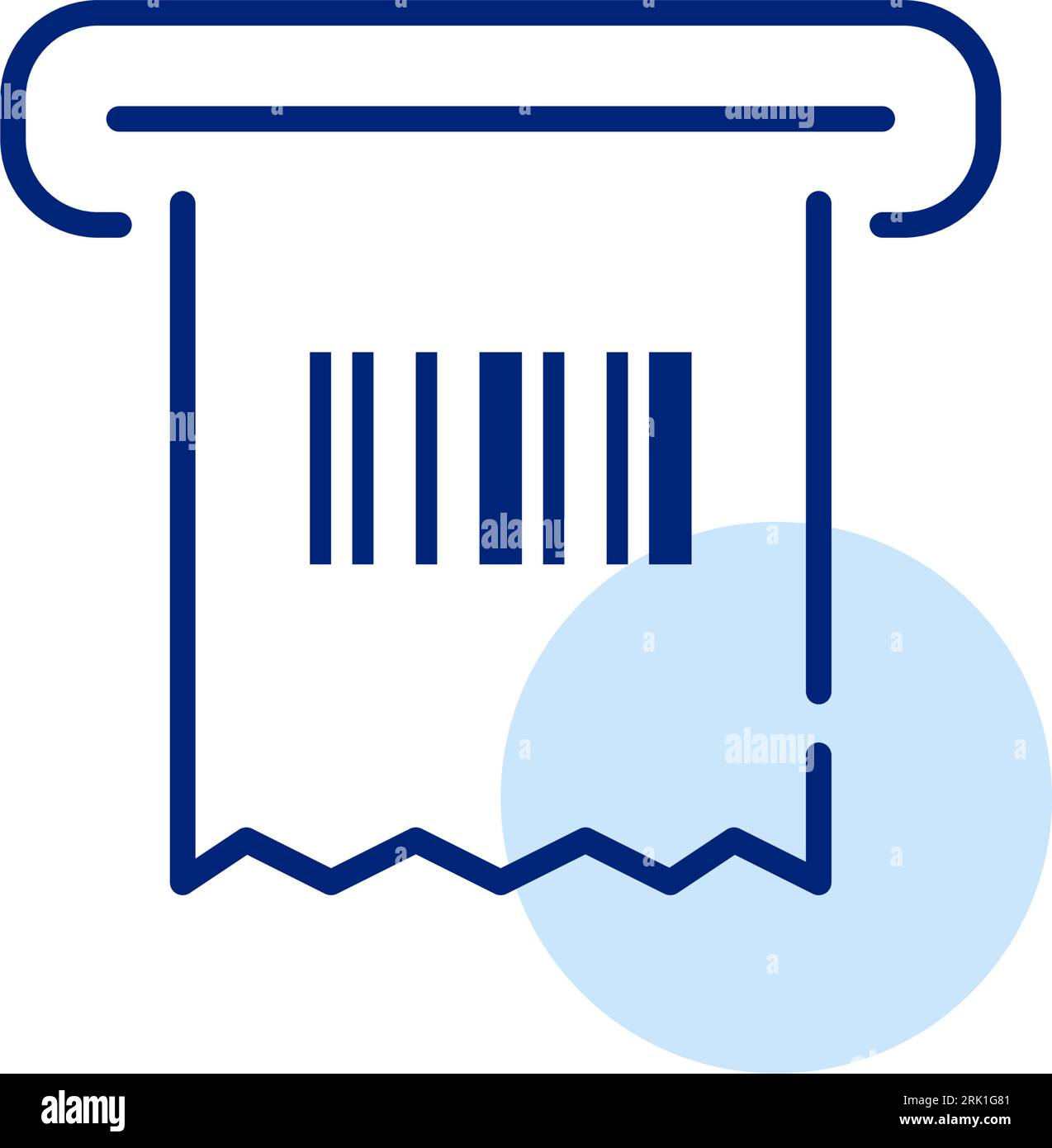 Receipt with barcode printed out. Contactless ATM or payment ...
