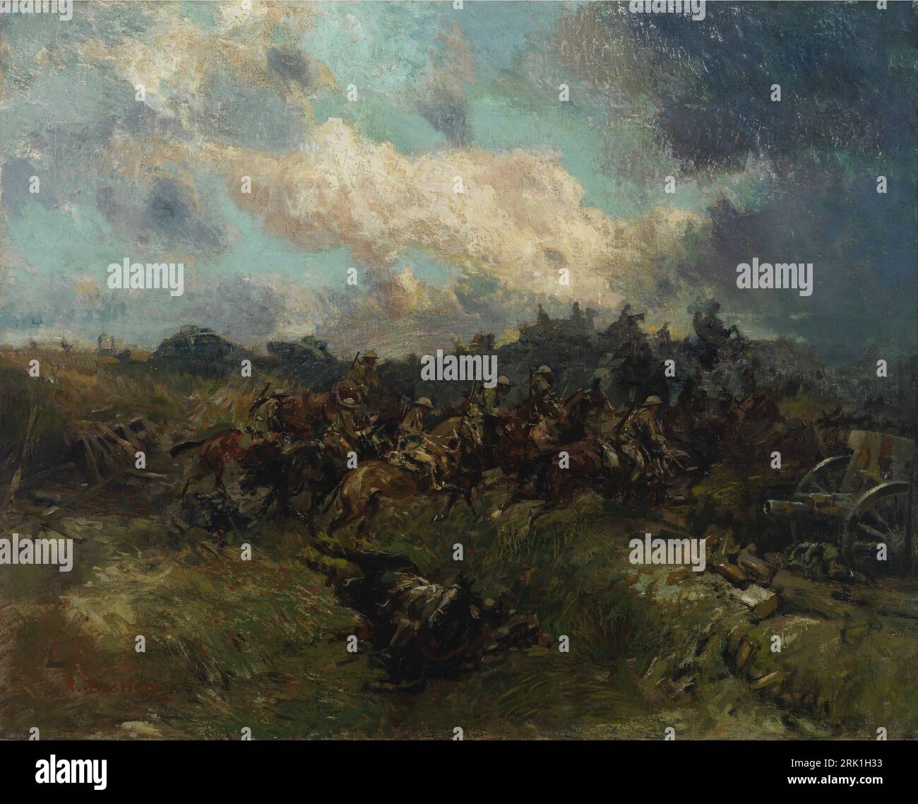 Cavalry and Tanks at Arras, 1918 1918 by Alfred Bastien Stock Photo - Alamy