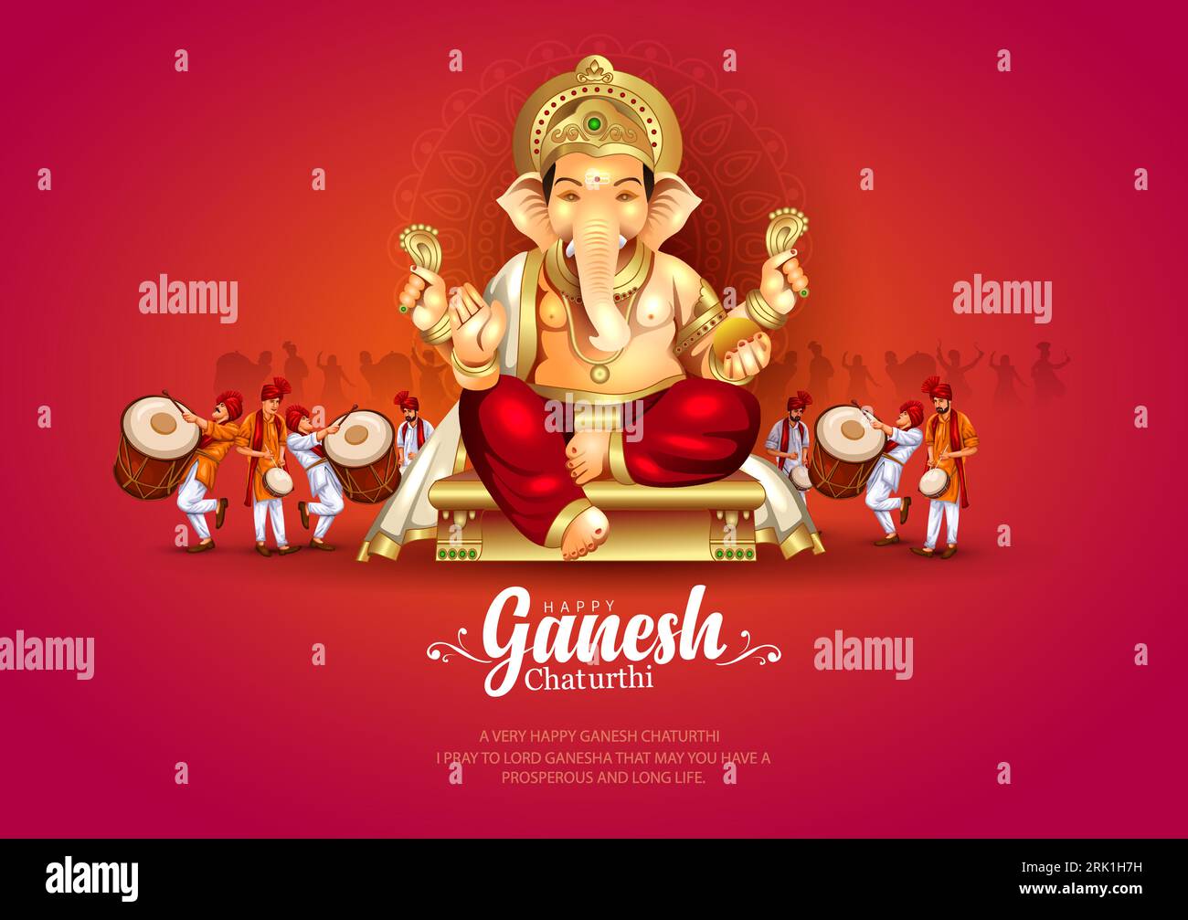 Lord Ganpati on Ganesh Chaturthi background. abstract vector ...