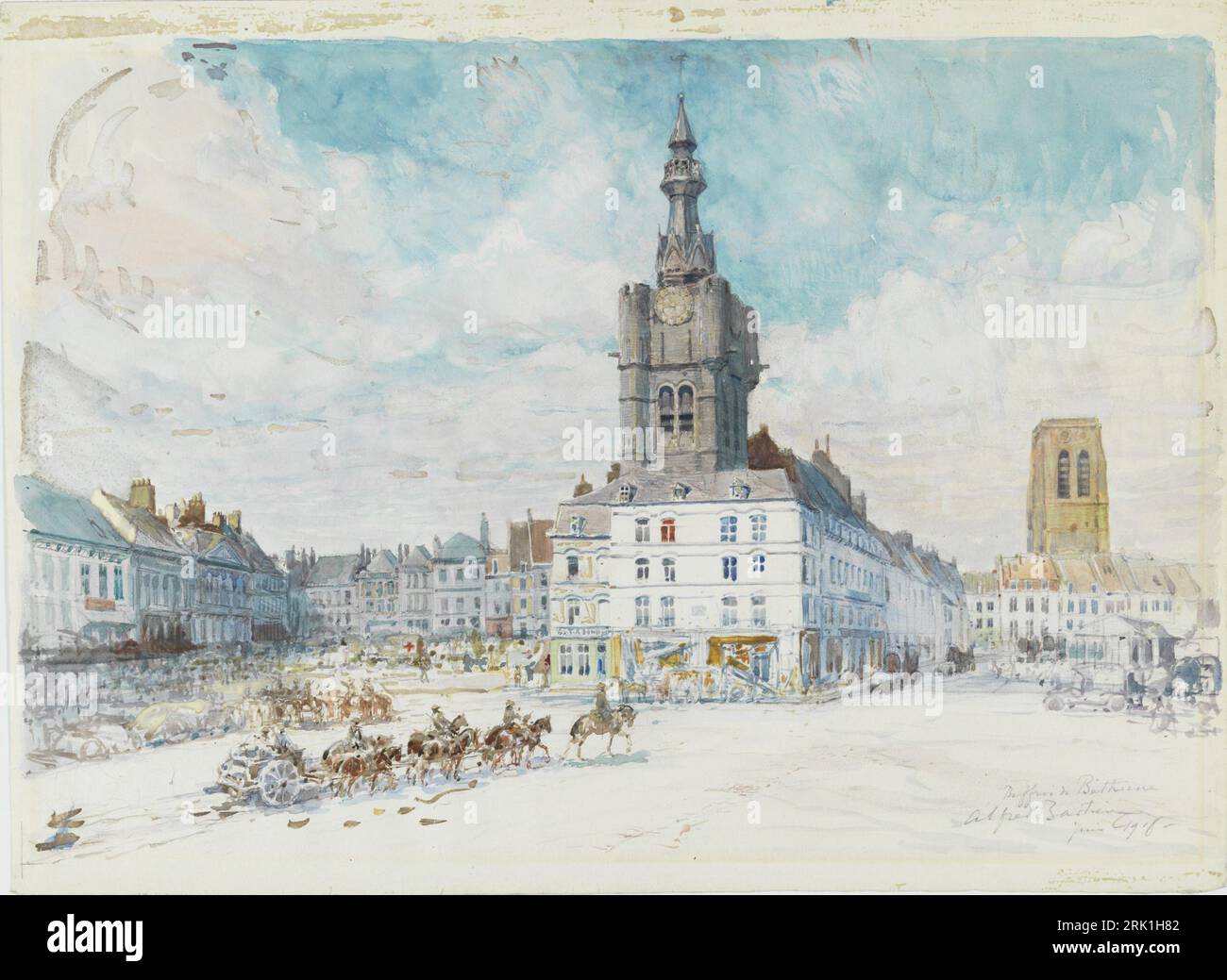 La Grande Place, Bethune June 1918 by Alfred Bastien Stock Photo - Alamy